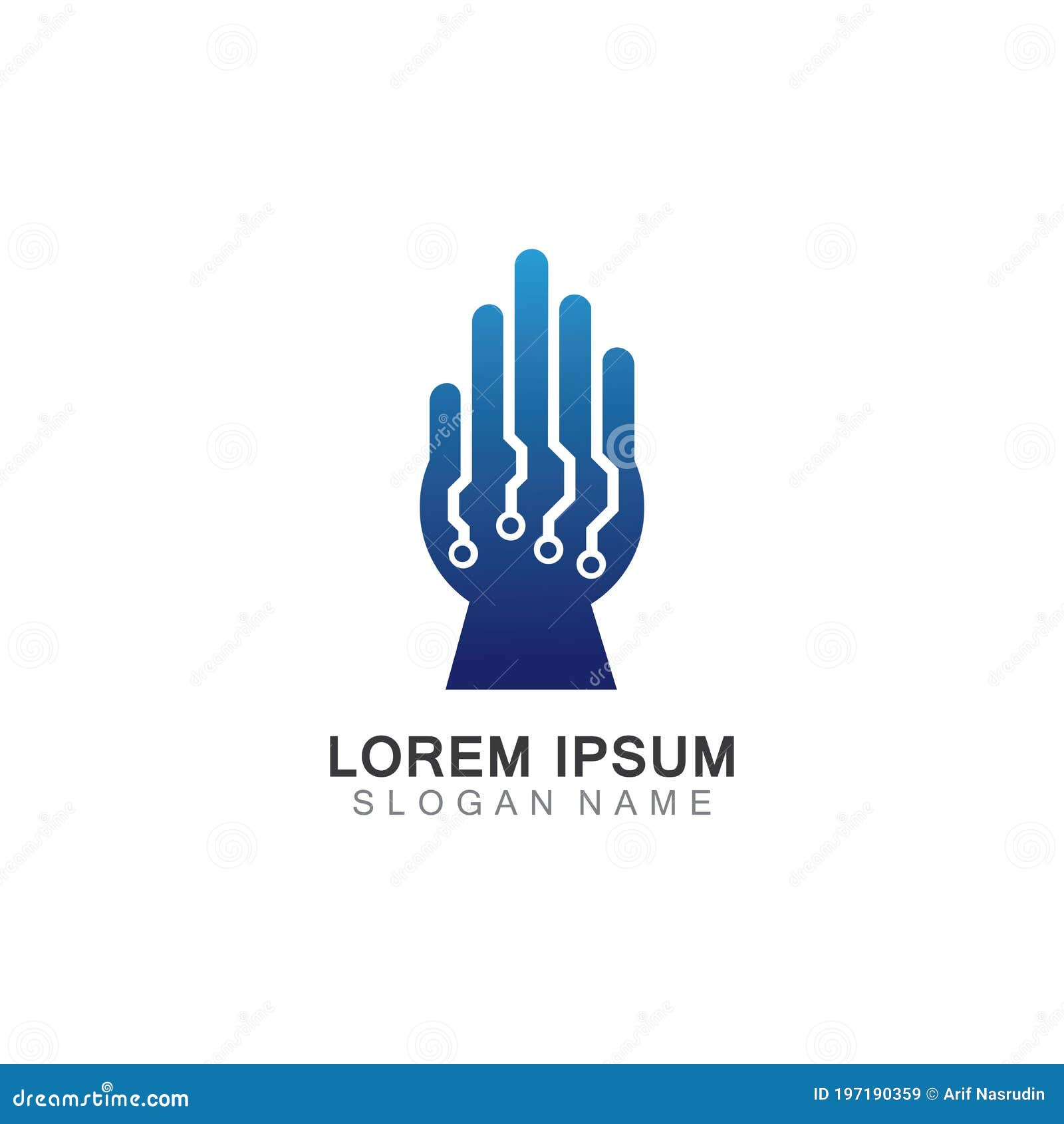 Hand with Technology Logo Inspiration Creative Design Template Stock ...
