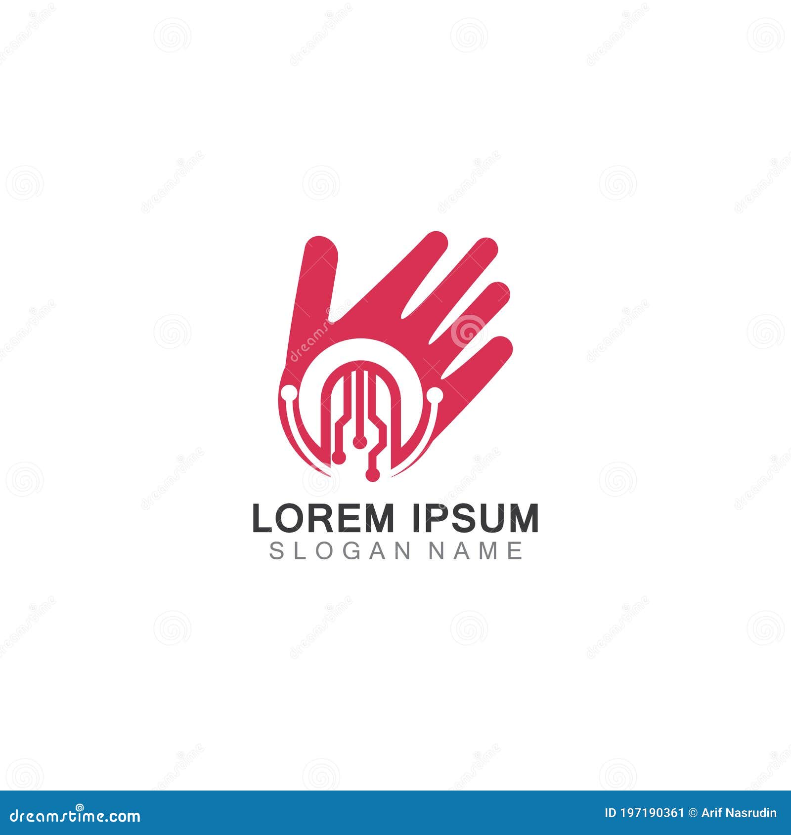 Hand with Technology Logo Inspiration Creative Design Template Stock ...