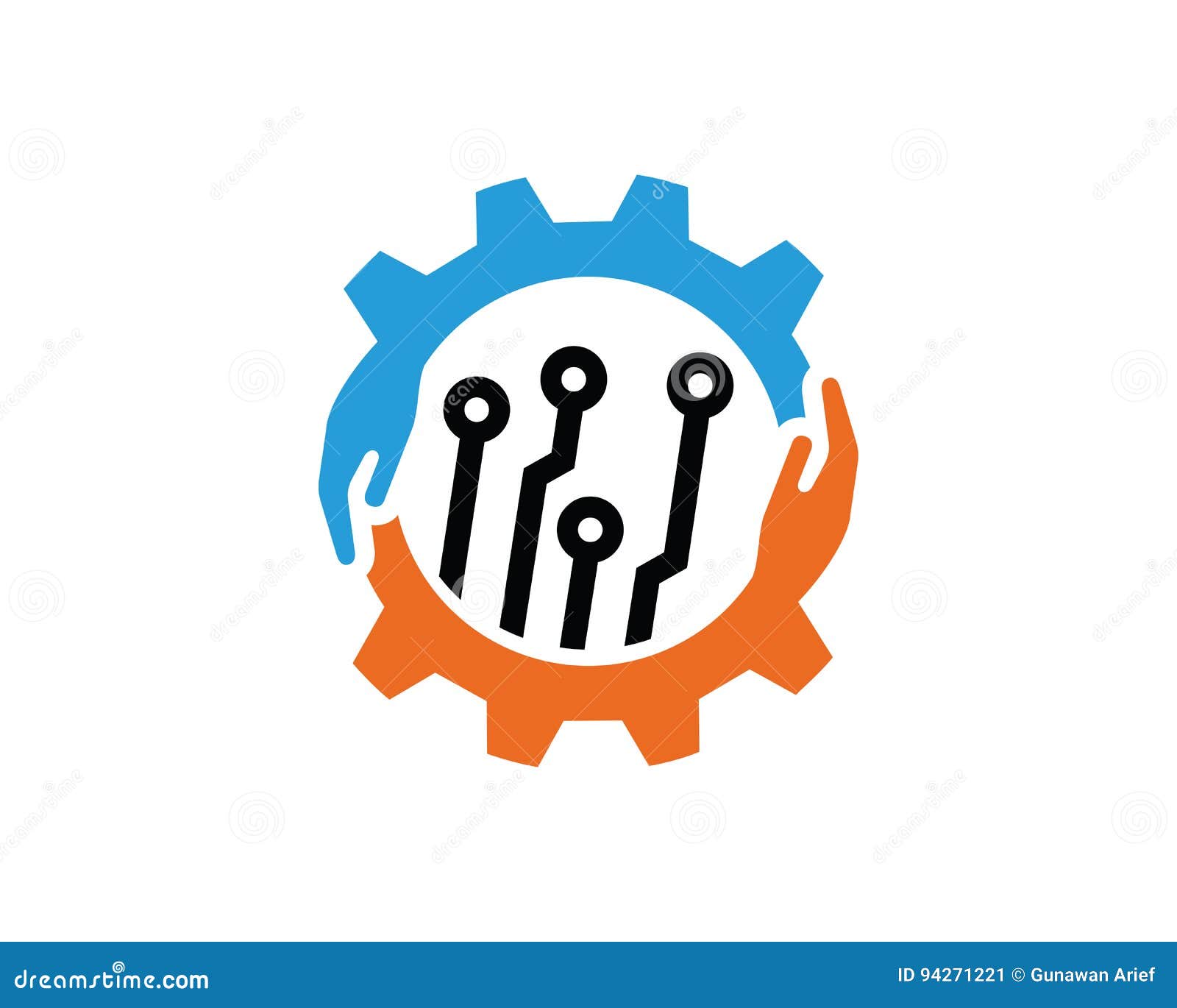 Hand Technology Logo Template Design Vector, Emblem, Design Concept ...