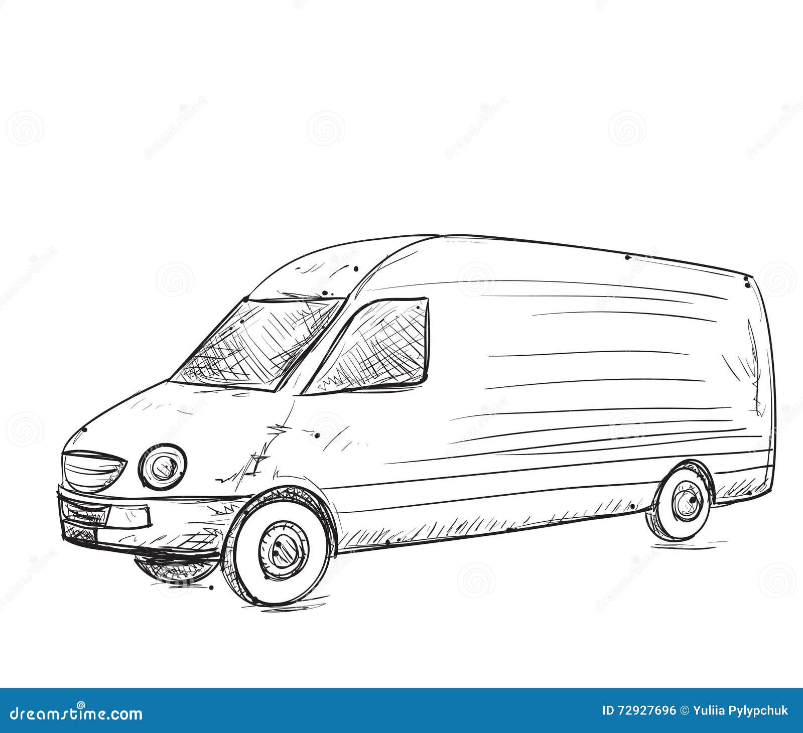 Hand tecknad lastbil vektor illustrationer. Illustration av flytande ...