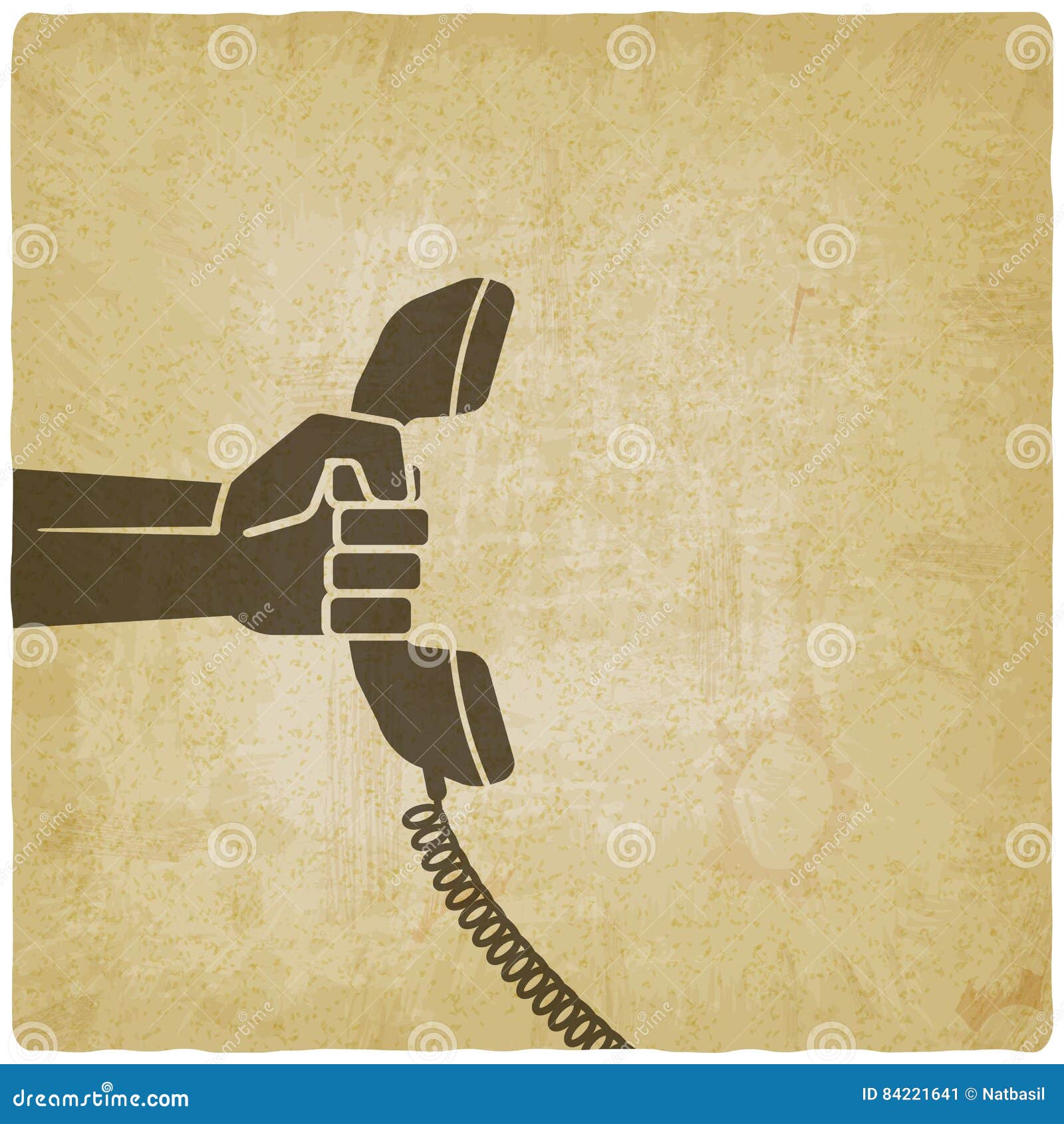 Hand with Telephone Handset Stock Vector - Illustration of connect ...