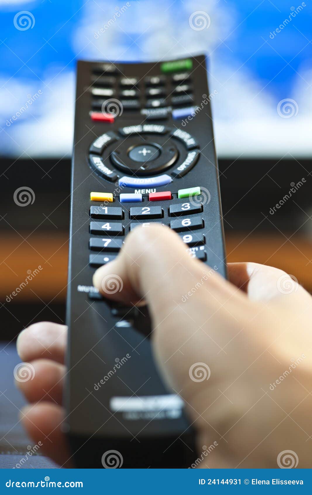 Hand with Television Remote Control Stock Image - Image of pointing ...