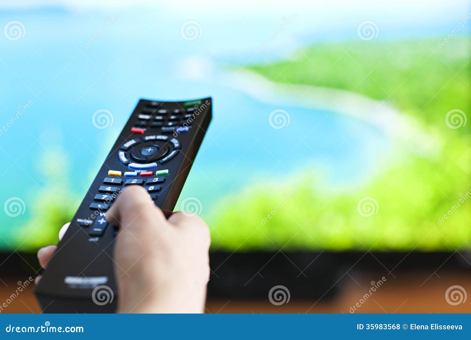 Hand with Television Remote Control Stock Photo - Image of channels ...