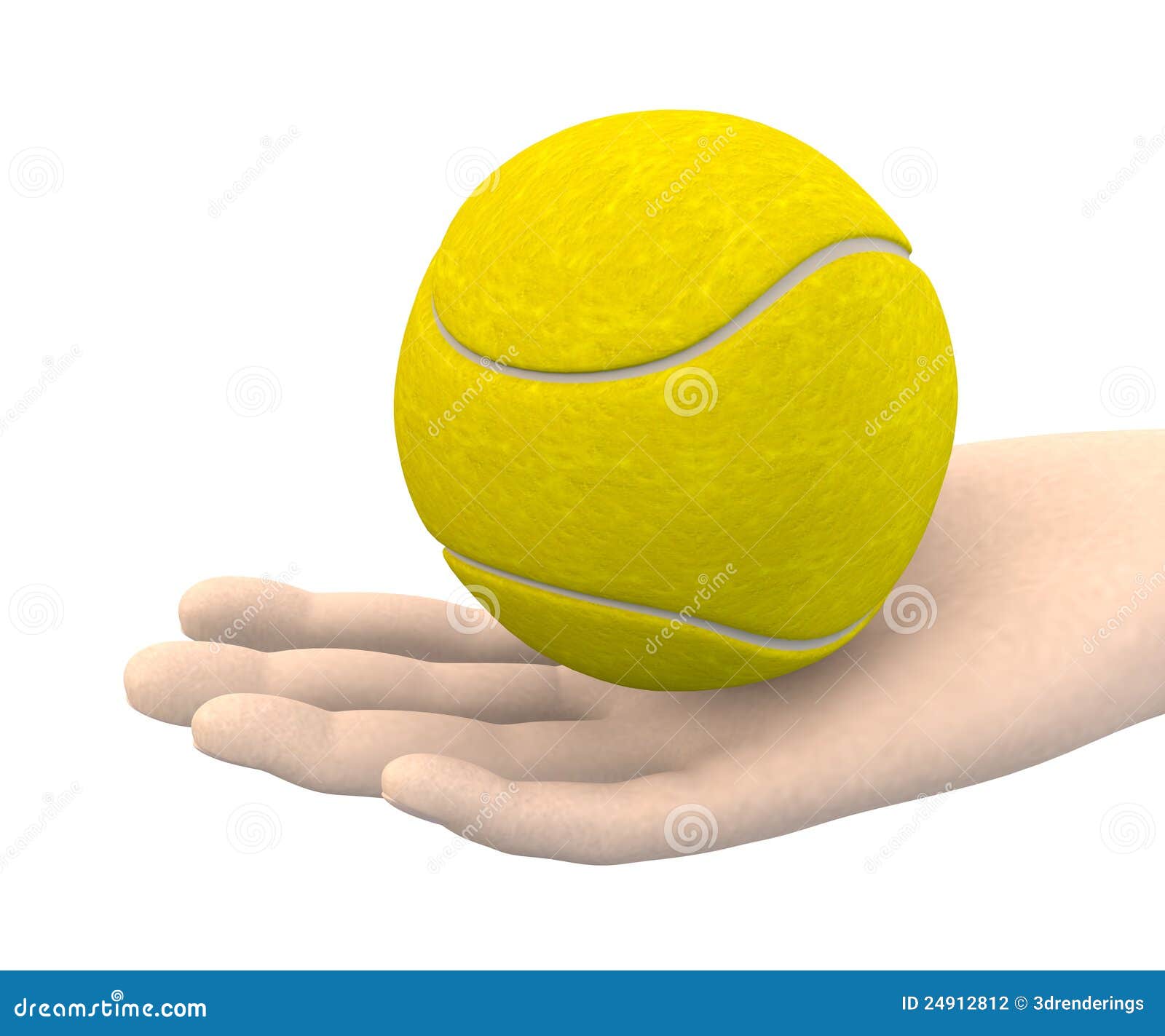 Hand with tennis ball stock illustration. Illustration of human - 24912812