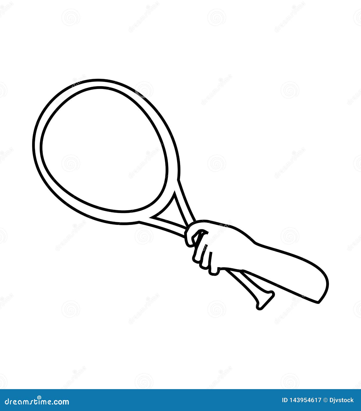 Hand with Tennis Racket Avatar Character Stock Illustration ...