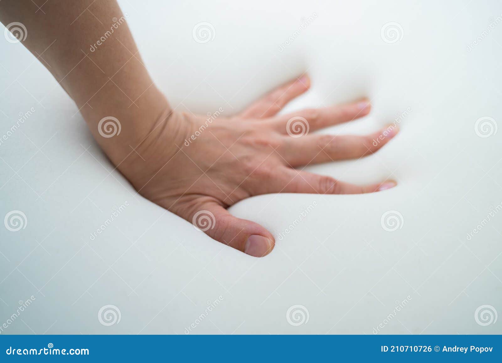 Hand Testing Mattress stock photo. Image of choosing - 210710726