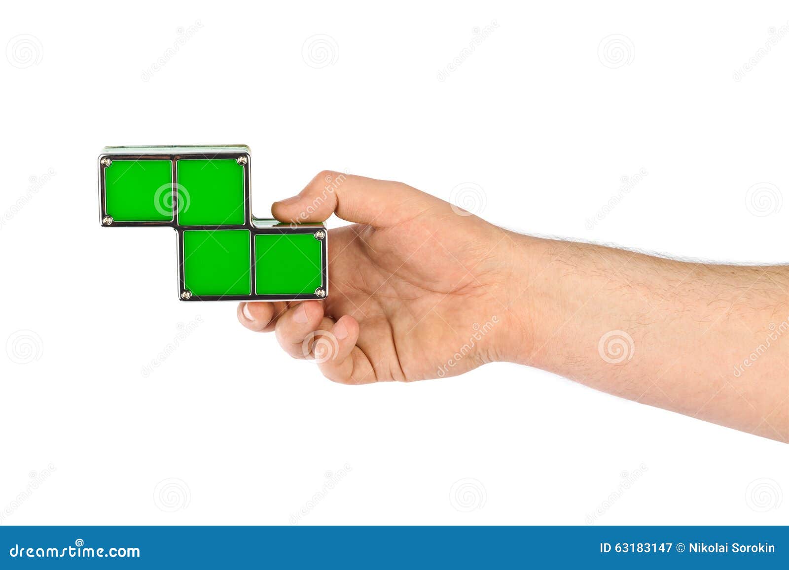 Hand with Tetris Toy Blocks Stock Image - Image of cooperation, game ...