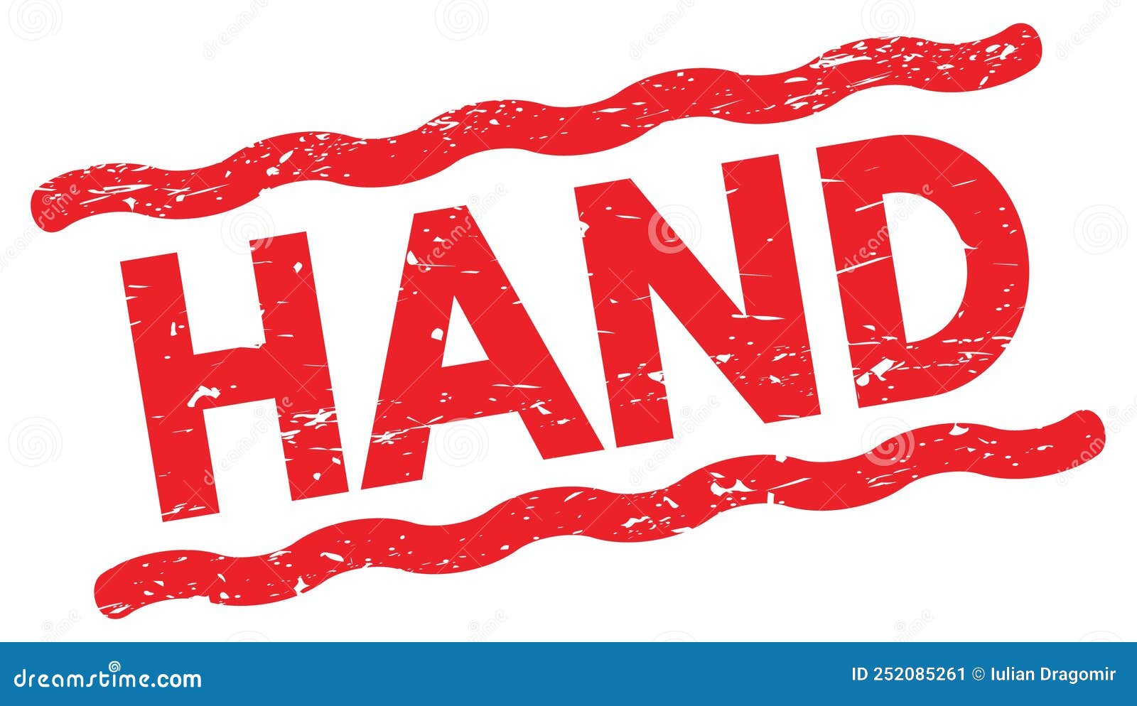 HAND Text on Red Lines Stamp Sign Stock Illustration - Illustration of ...