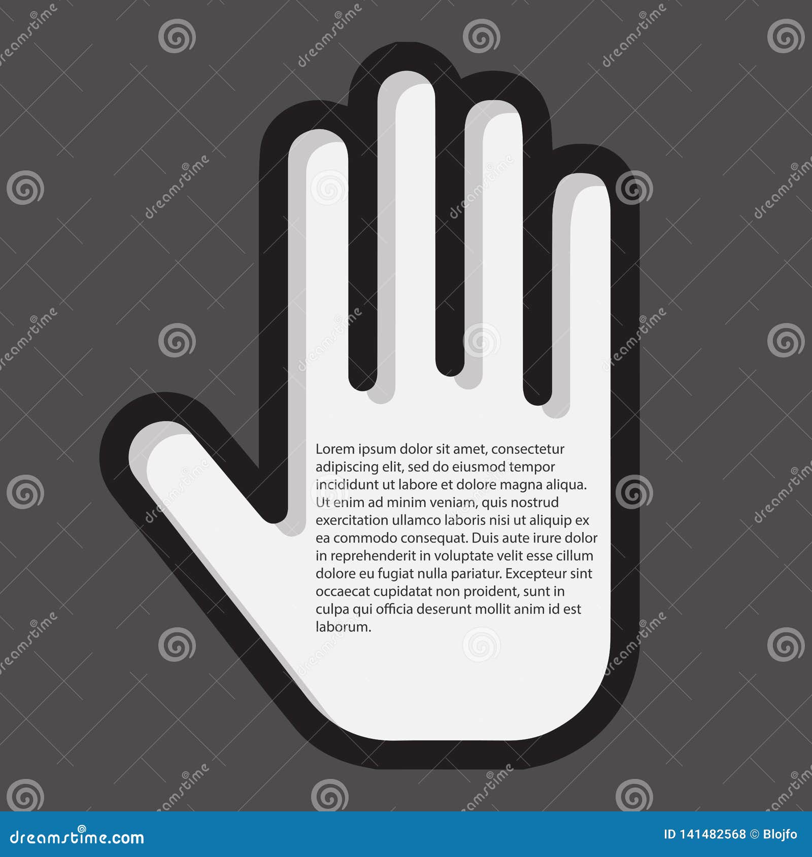 Hand and text stock vector. Illustration of danger, vector - 141482568