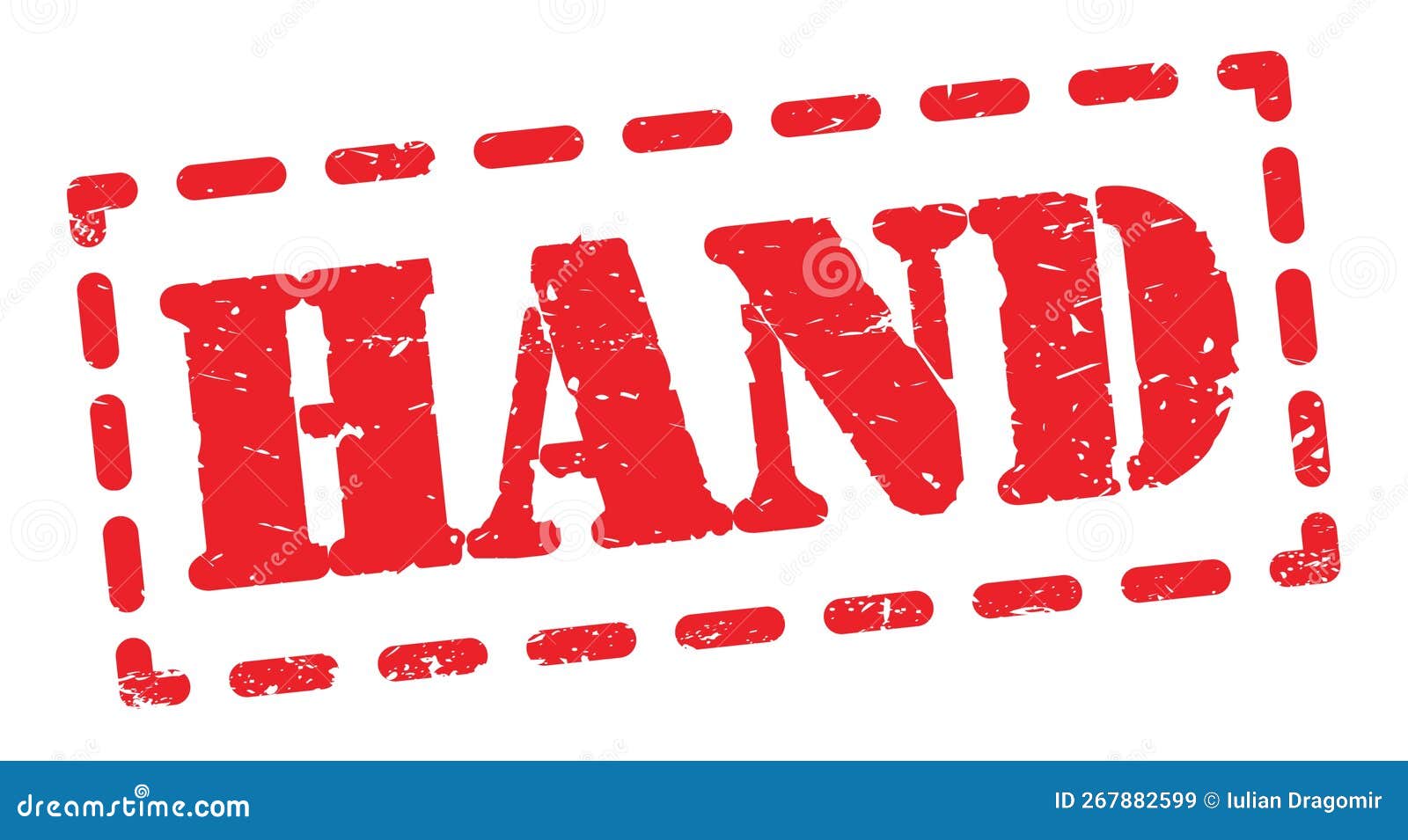 HAND Text Written on Red Stamp Sign Stock Illustration - Illustration ...
