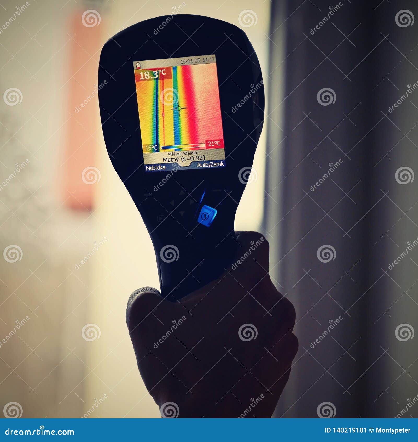 Hand Thermal Imaging Camera To Check Temperature Stock Image - Image of ...