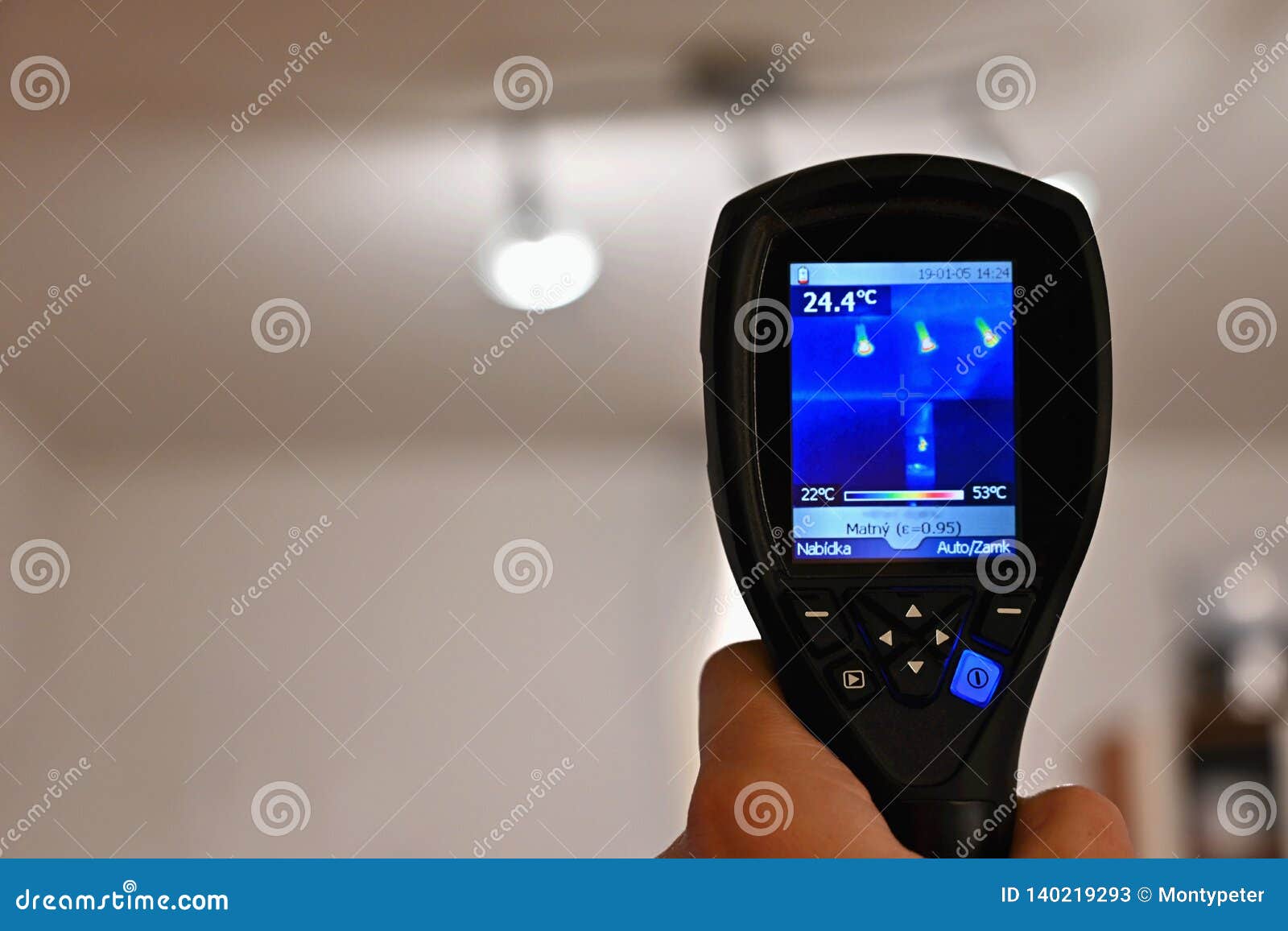 Hand Thermal Imaging Camera To Check Temperature Stock Image - Image of ...