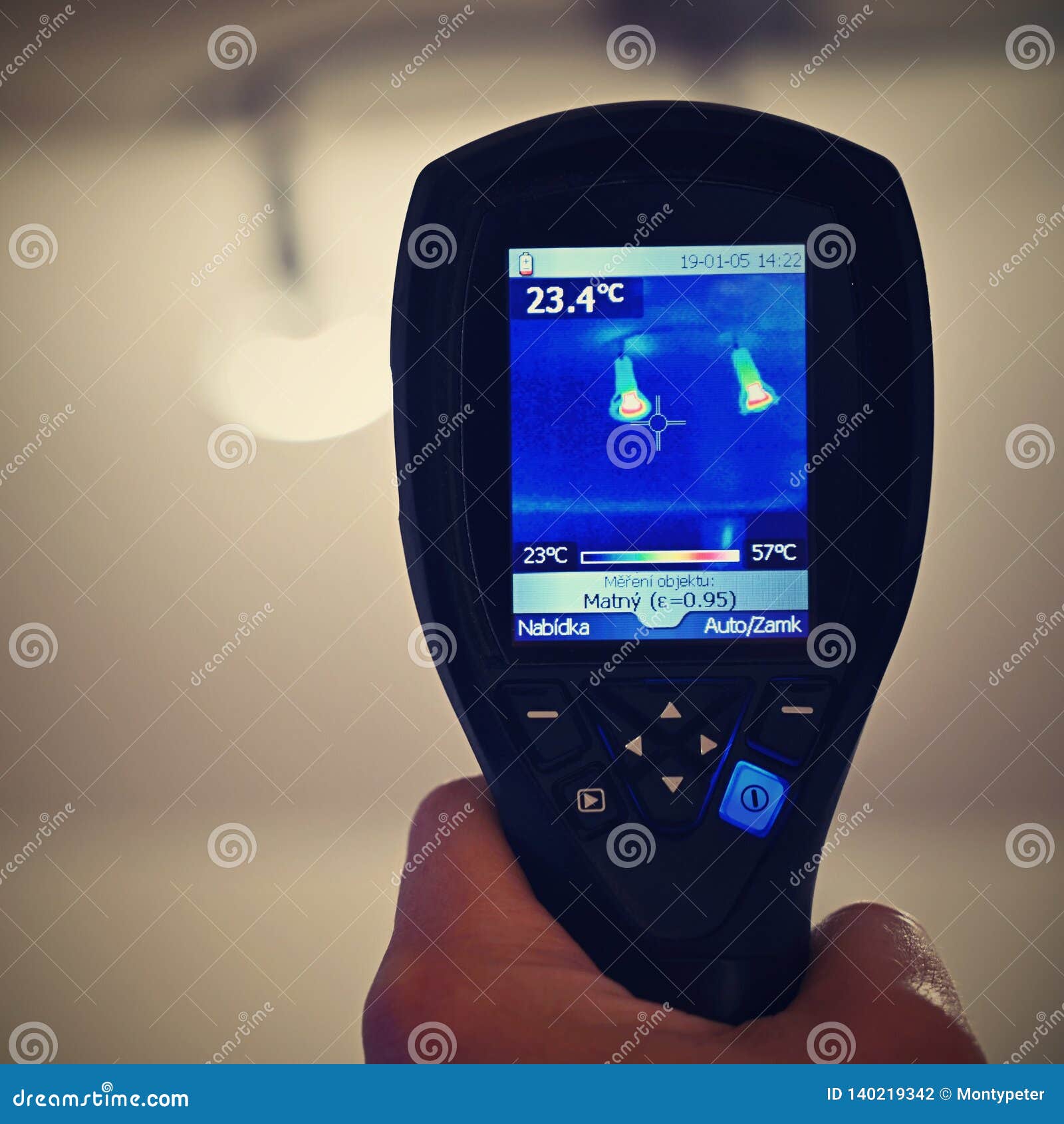 Hand Thermal Imaging Camera To Check Temperature Stock Photo - Image of ...