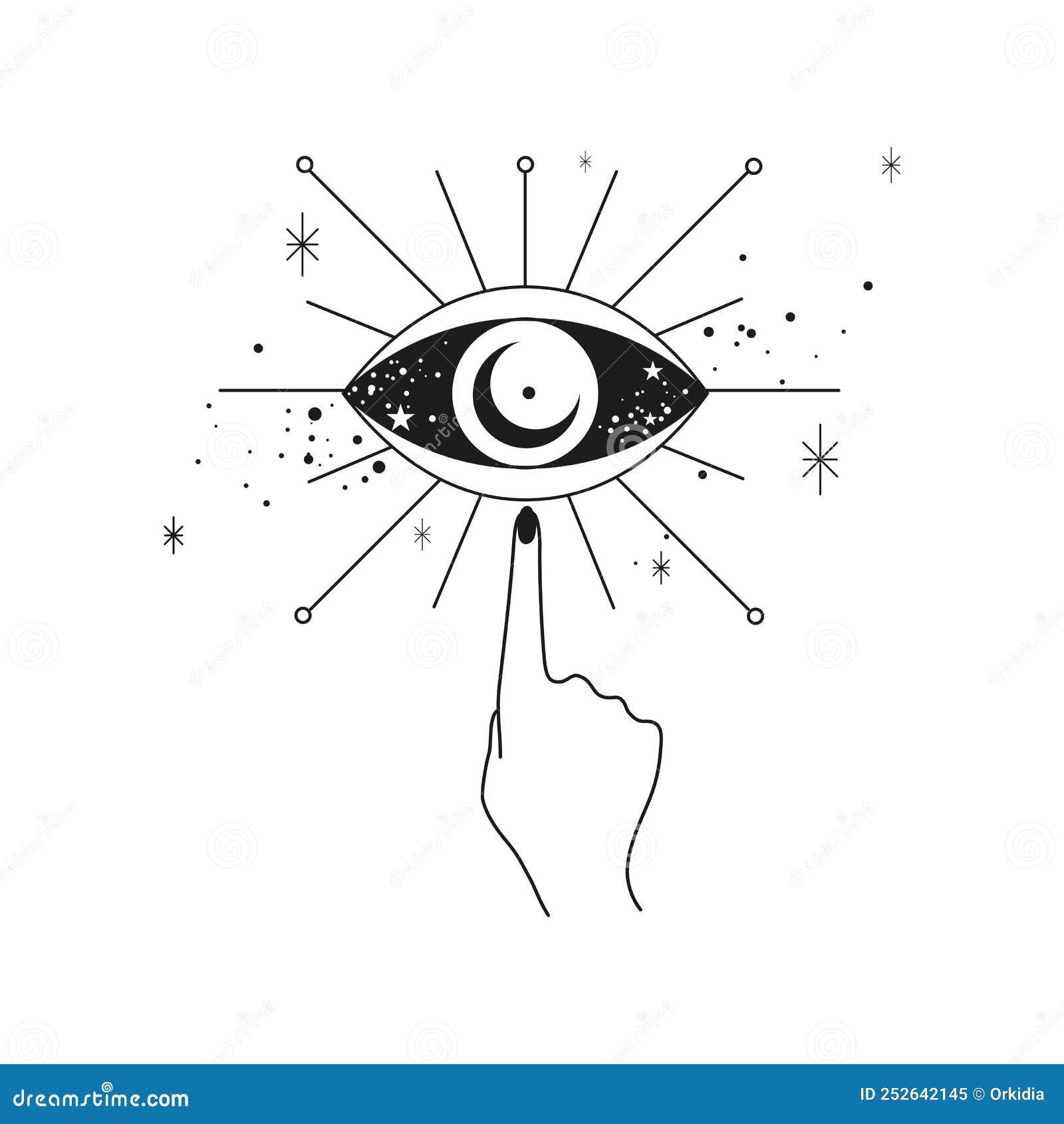 Hand and Third Eye Illustration Stock Vector - Illustration of ...