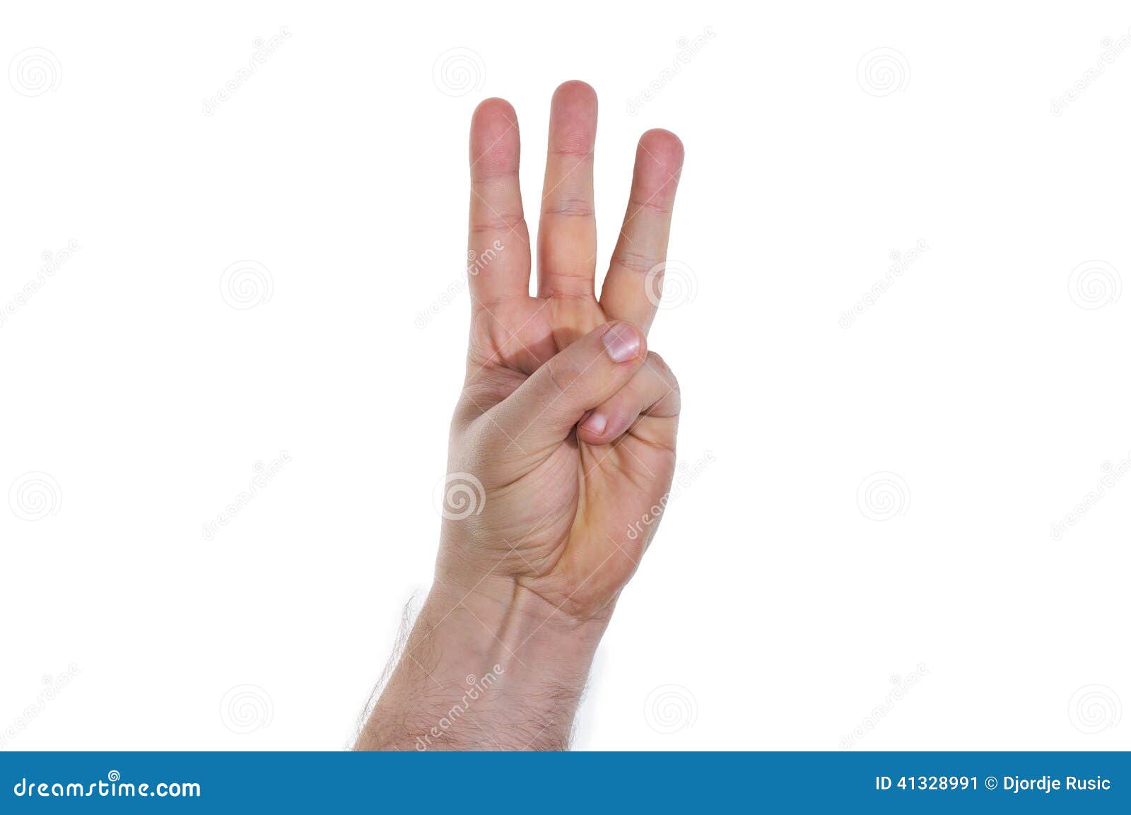 Hand, three fingers stock image. Image of palm, symbol - 41328991