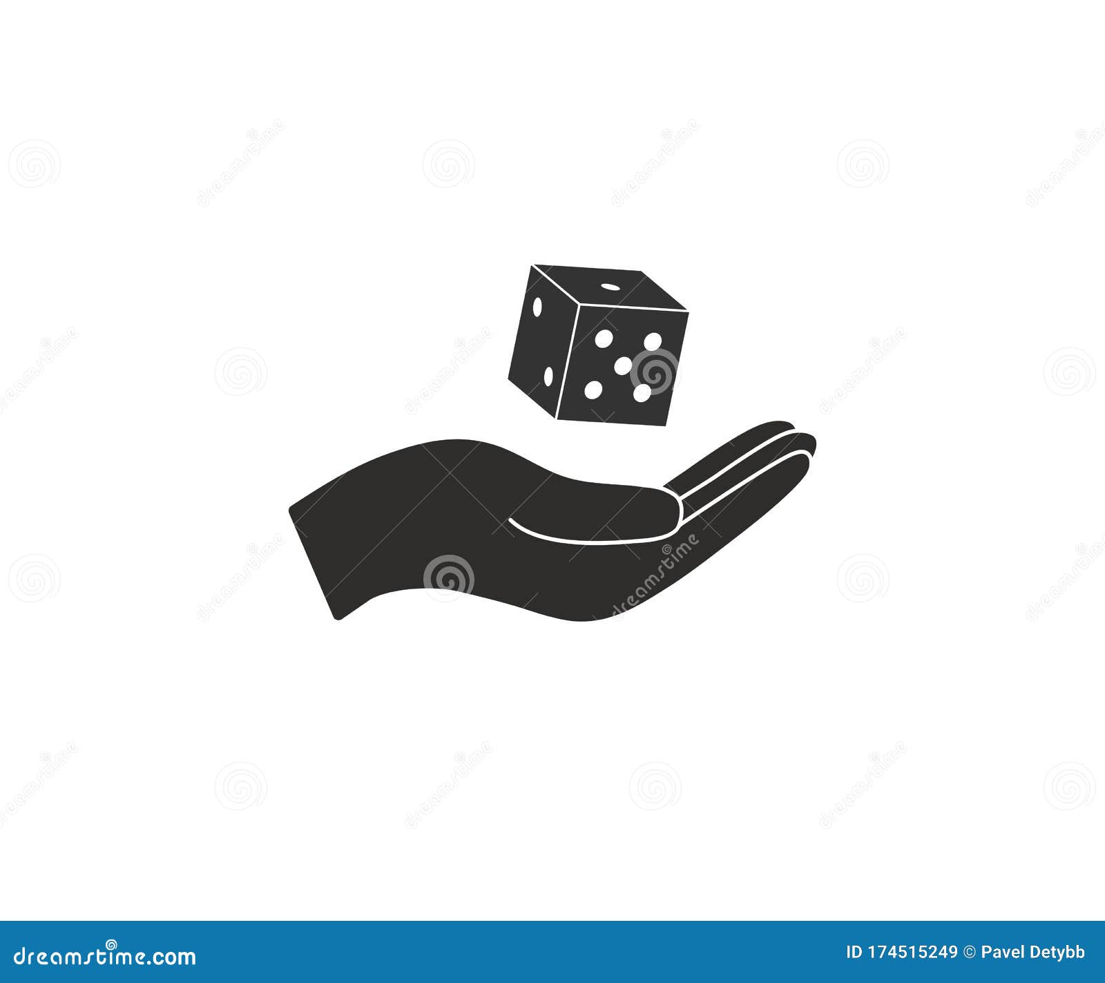 Hand Throw Dice Icon. Vector Illustration. Isolated. Stock Vector ...