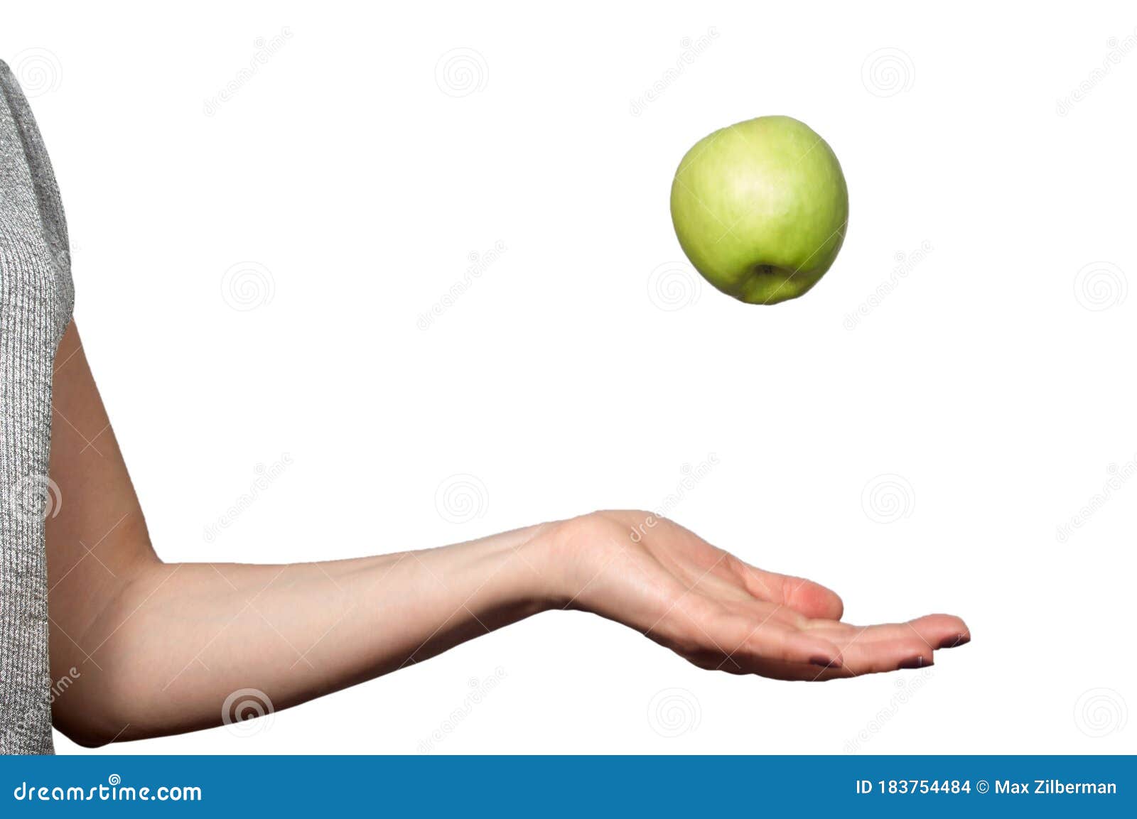 Hand throwing apple stock photo. Image of organic, agriculture - 183754484
