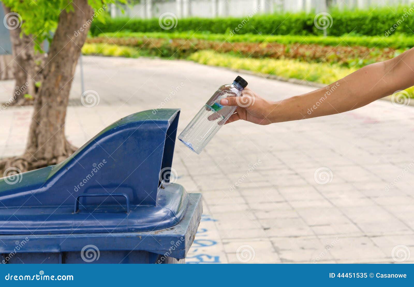 Hand Throwing Bottle in Trash Cans Stock Image - Image of object ...