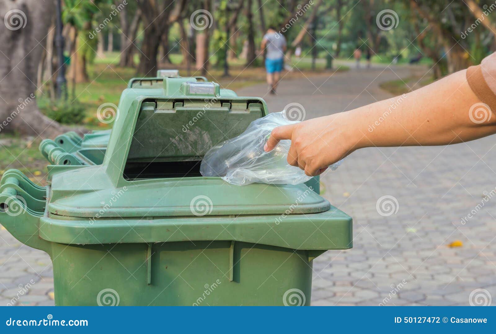 Hand Throwing Bottle in Trash Cans Stock Photo - Image of container ...