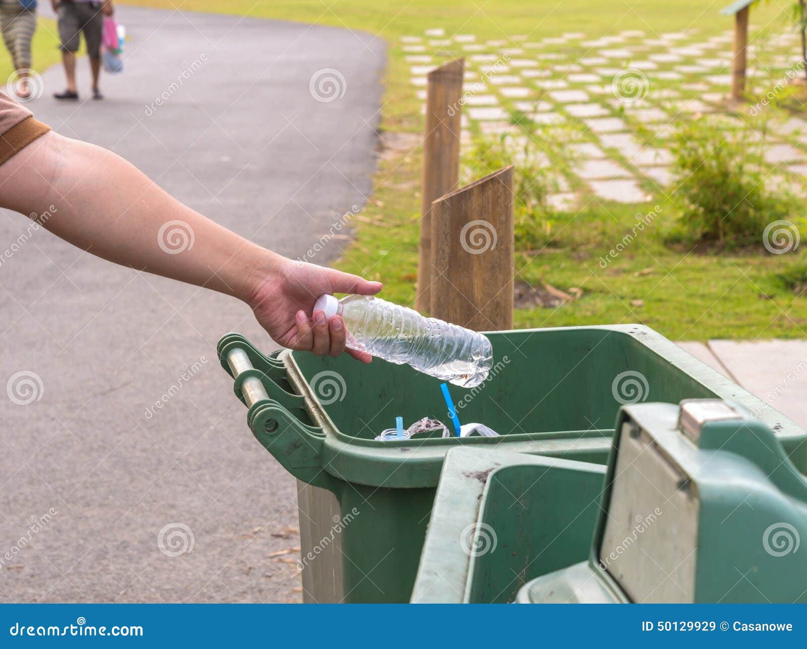 Hand Throwing Bottle in Trash Cans Stock Image - Image of clean, litter ...