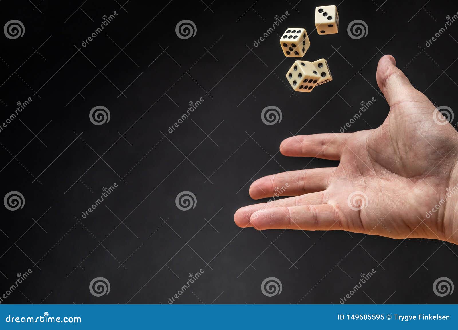 Man Throwing Dice. Poker Chips. Green Background Royalty-Free Stock ...