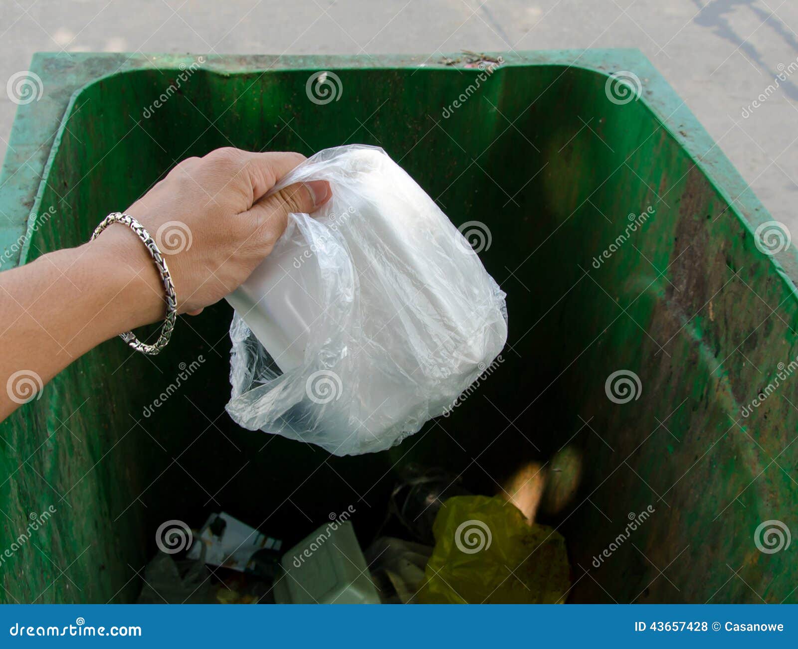 Hand Throwing Garbage in Litter Bin Stock Photo - Image of recycle ...