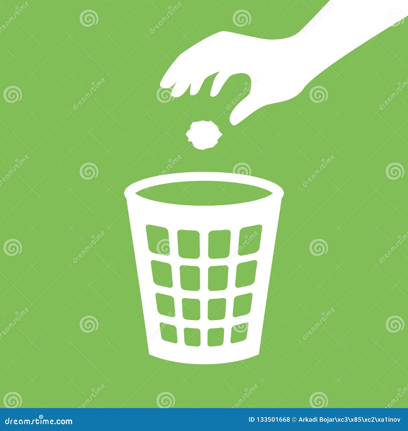 Hand Throwing Paper in a Basket Stock Vector - Illustration of graphics ...