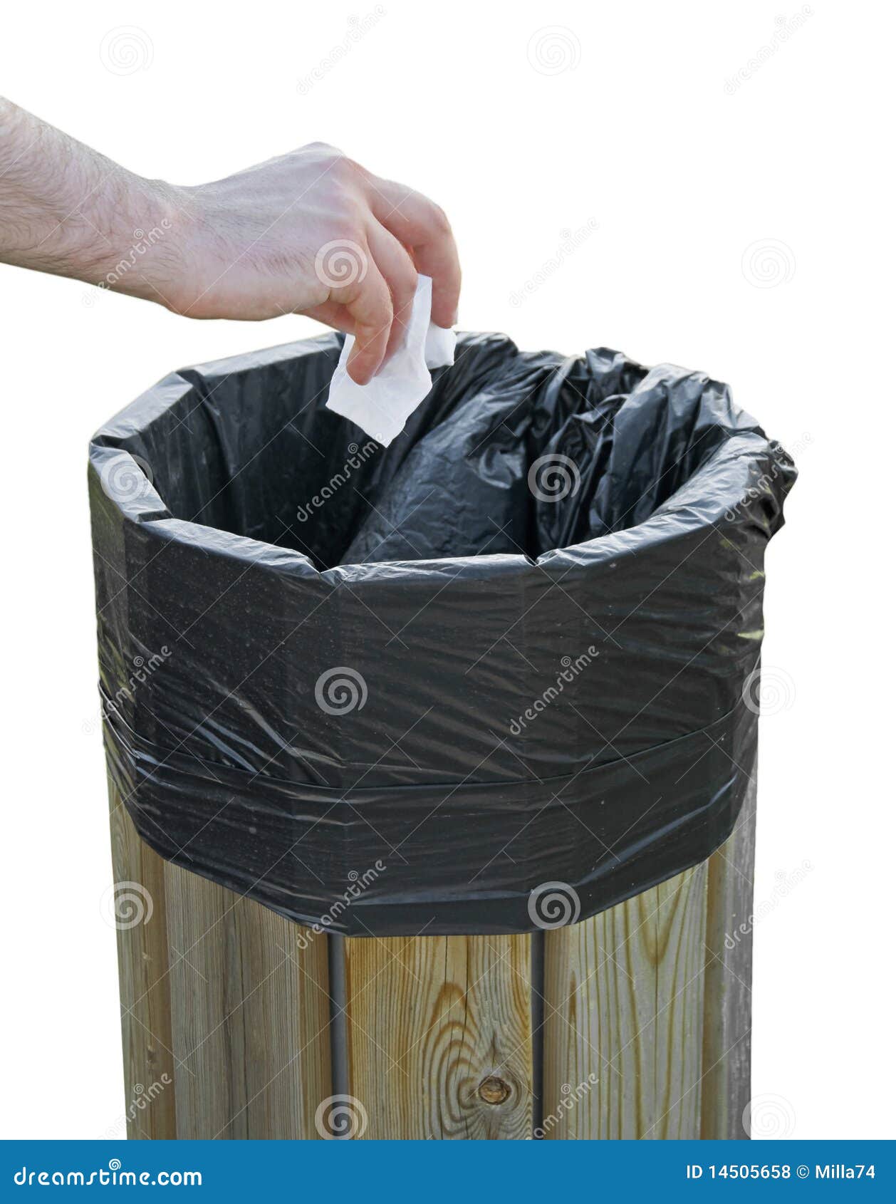 Hand Throwing Paper in the Litterbin. Stock Photo - Image of barrel ...