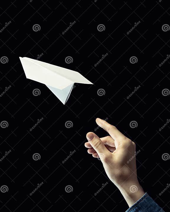 Hand is Throwing Paper Plane4 Stock Photo - Image of delivery, mail ...