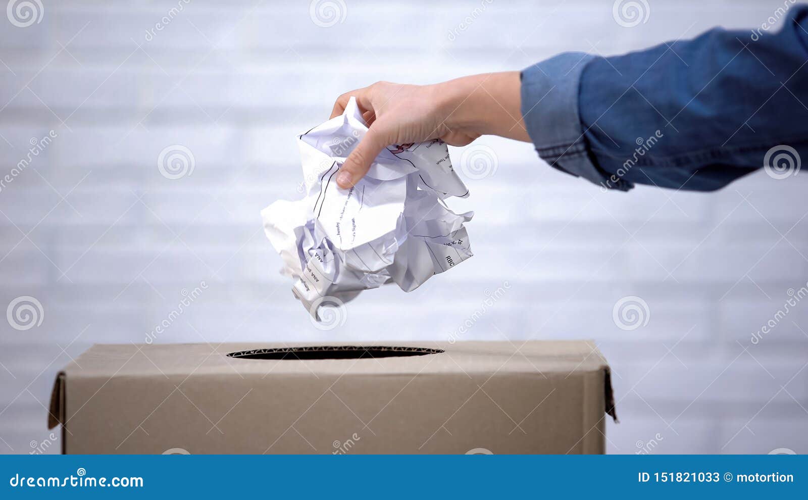 Hand Throwing Paper into Trash Bin, Waste Sorting Concept, Recycling ...