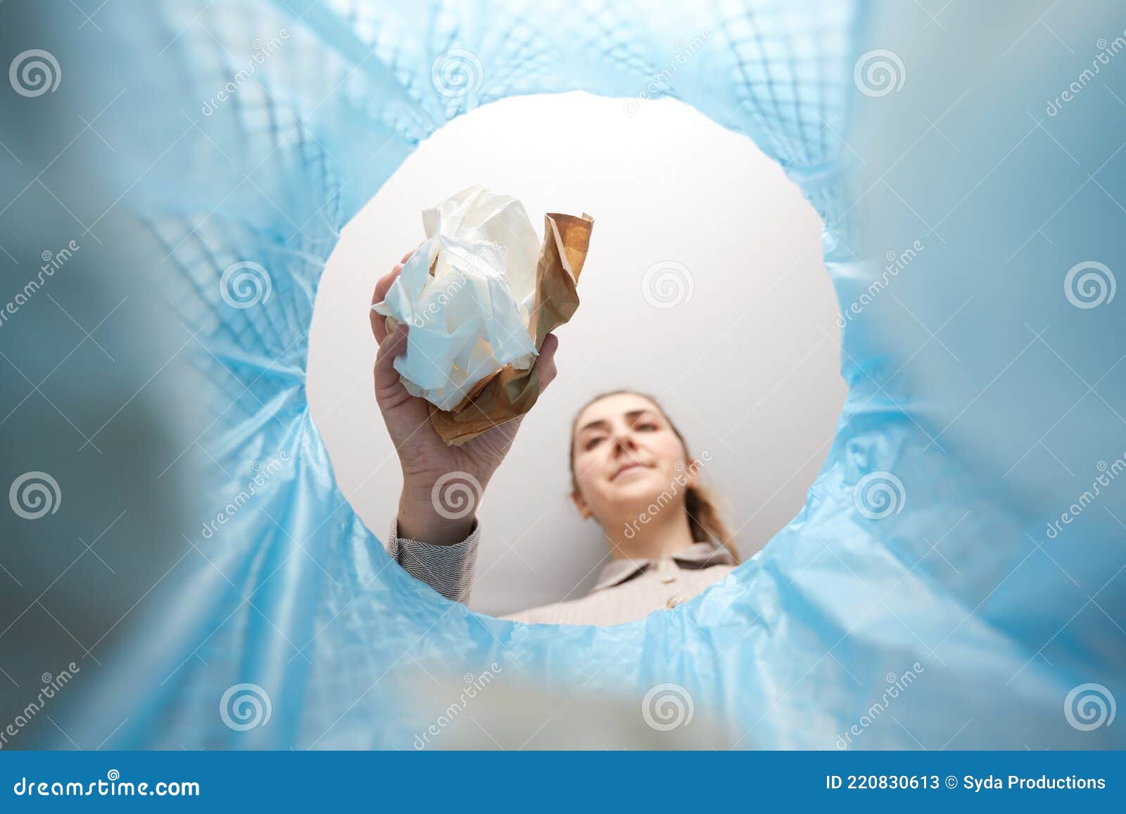 Hand Throwing Paper into Trash Can Stock Image - Image of view, young ...