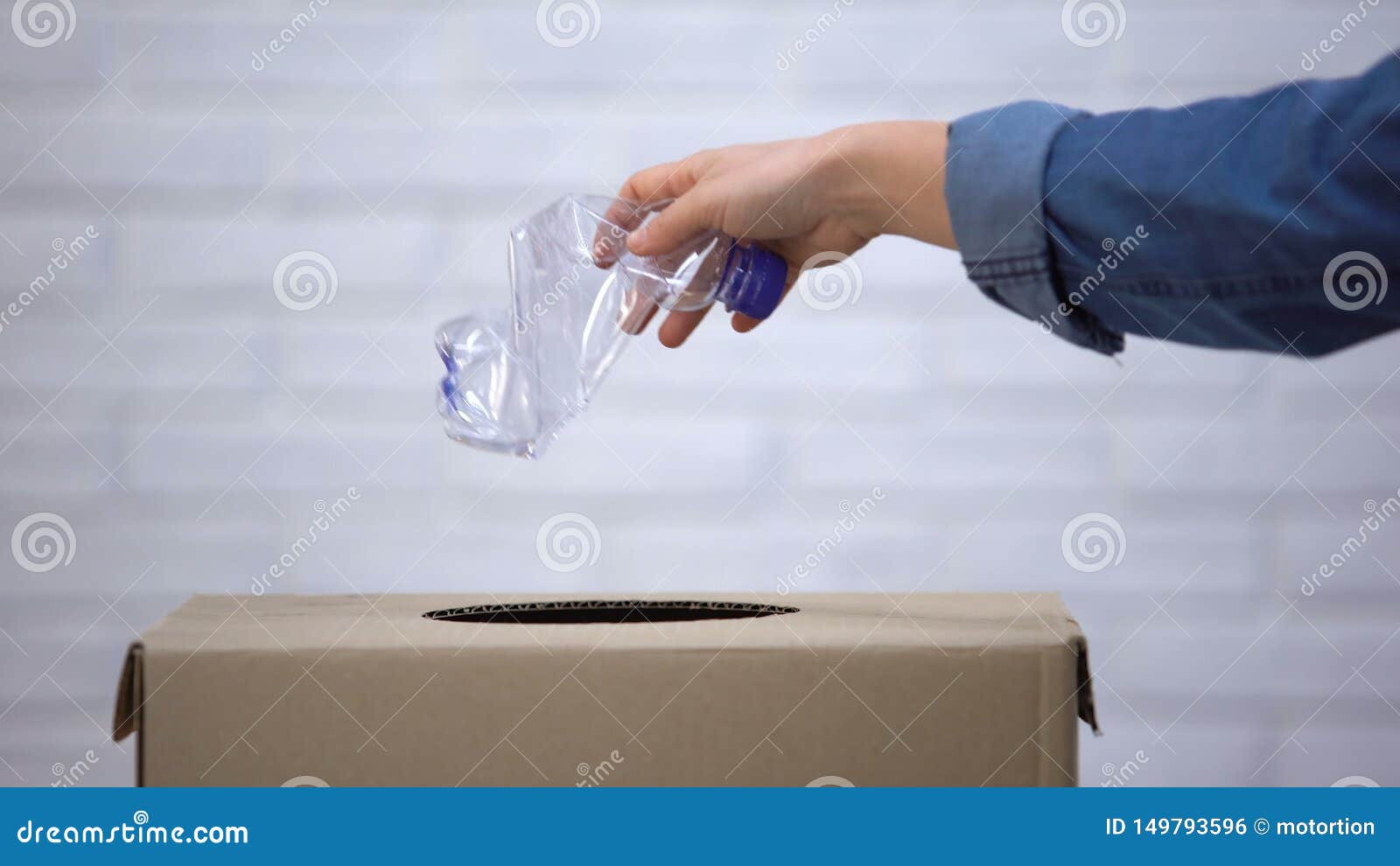 Hand Throwing Plastic Bottles into Trash Bin, Sorting Non-degradable ...