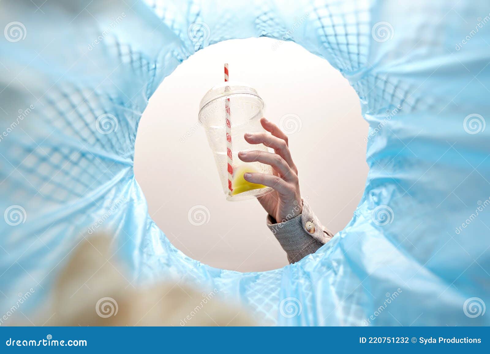 Hand Throwing Plastic Cup into Trash Can Stock Photo - Image of drink ...