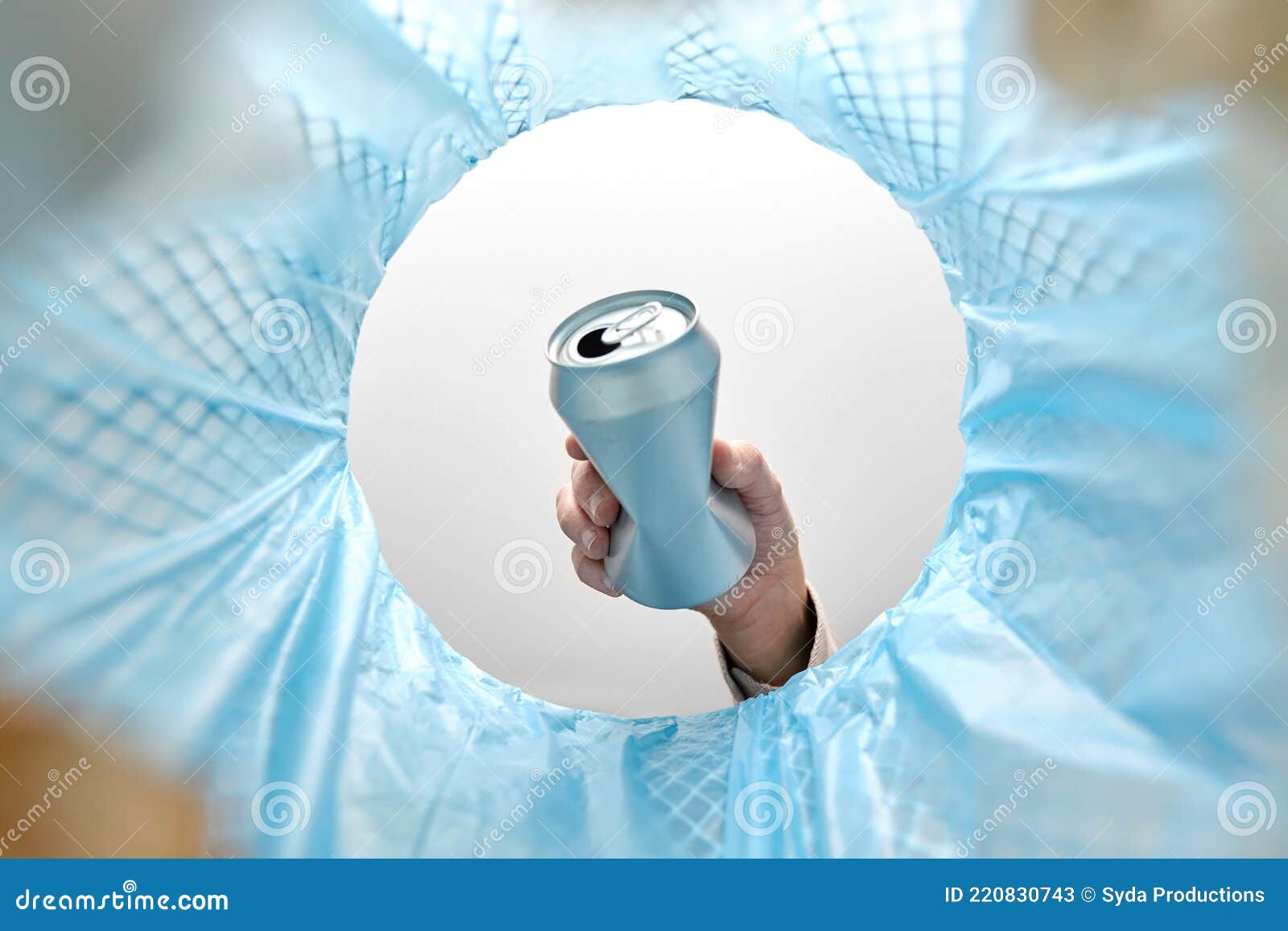 Hand Throwing Tin Can into Rubbish Bin Stock Image - Image of ...
