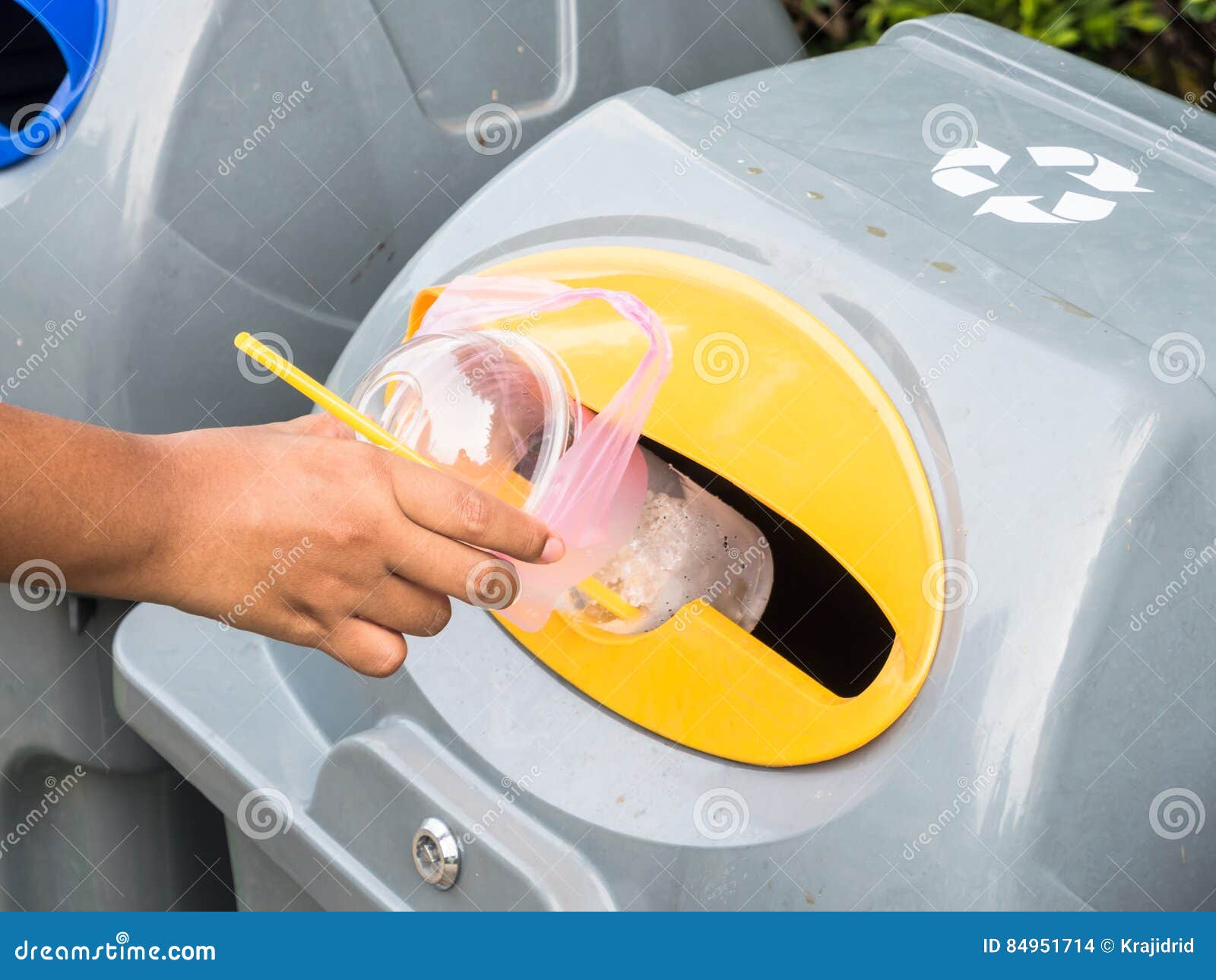 Hand Throws Away Waste Material into Trash Stock Photo - Image of ...