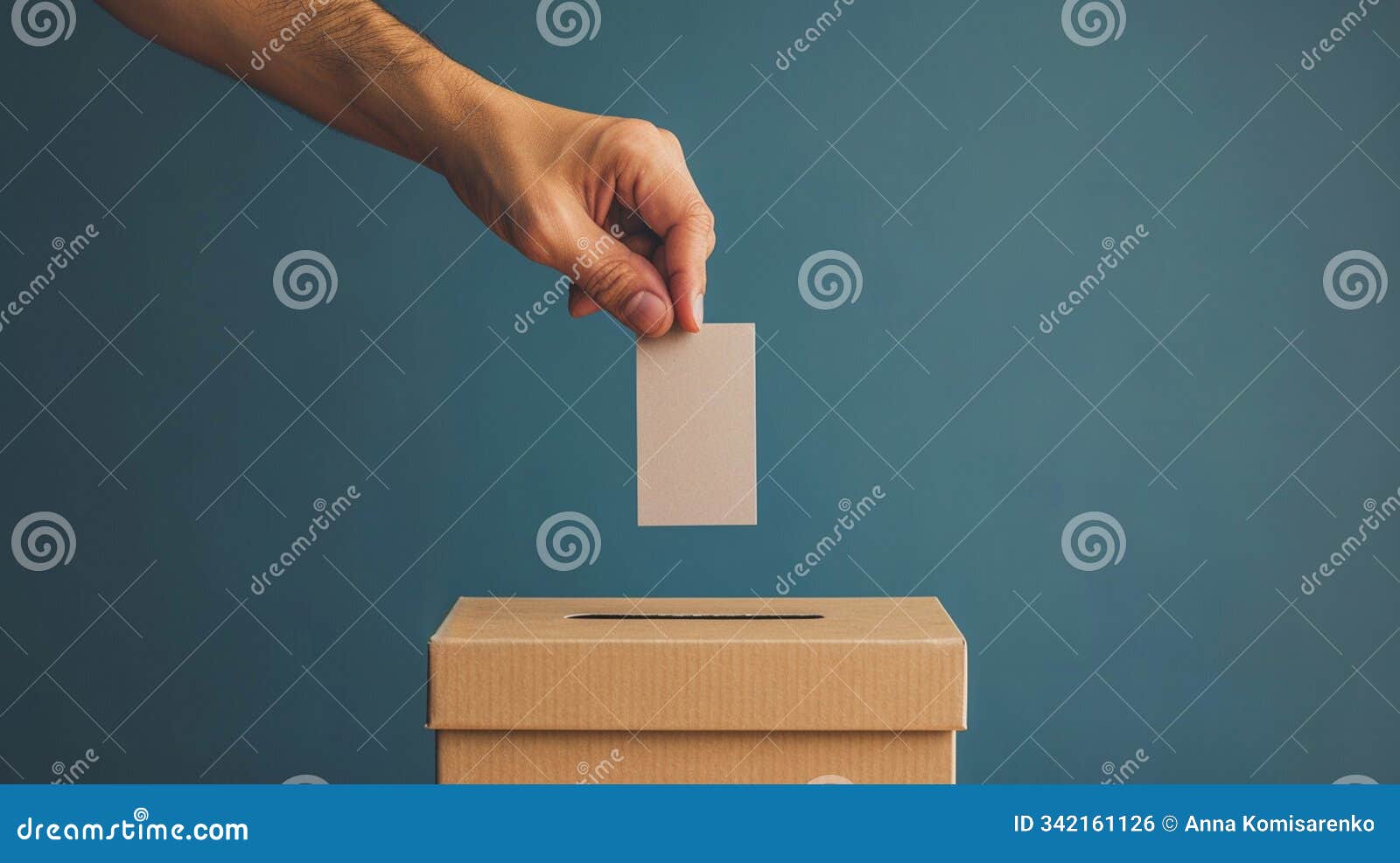 A Hand Throws a Blank Form into the Ballot Box. Anonymous Voting Stock ...