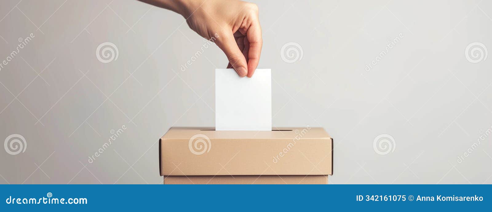 A Hand Throws a Blank Form into the Ballot Box. Anonymous Voting Stock ...