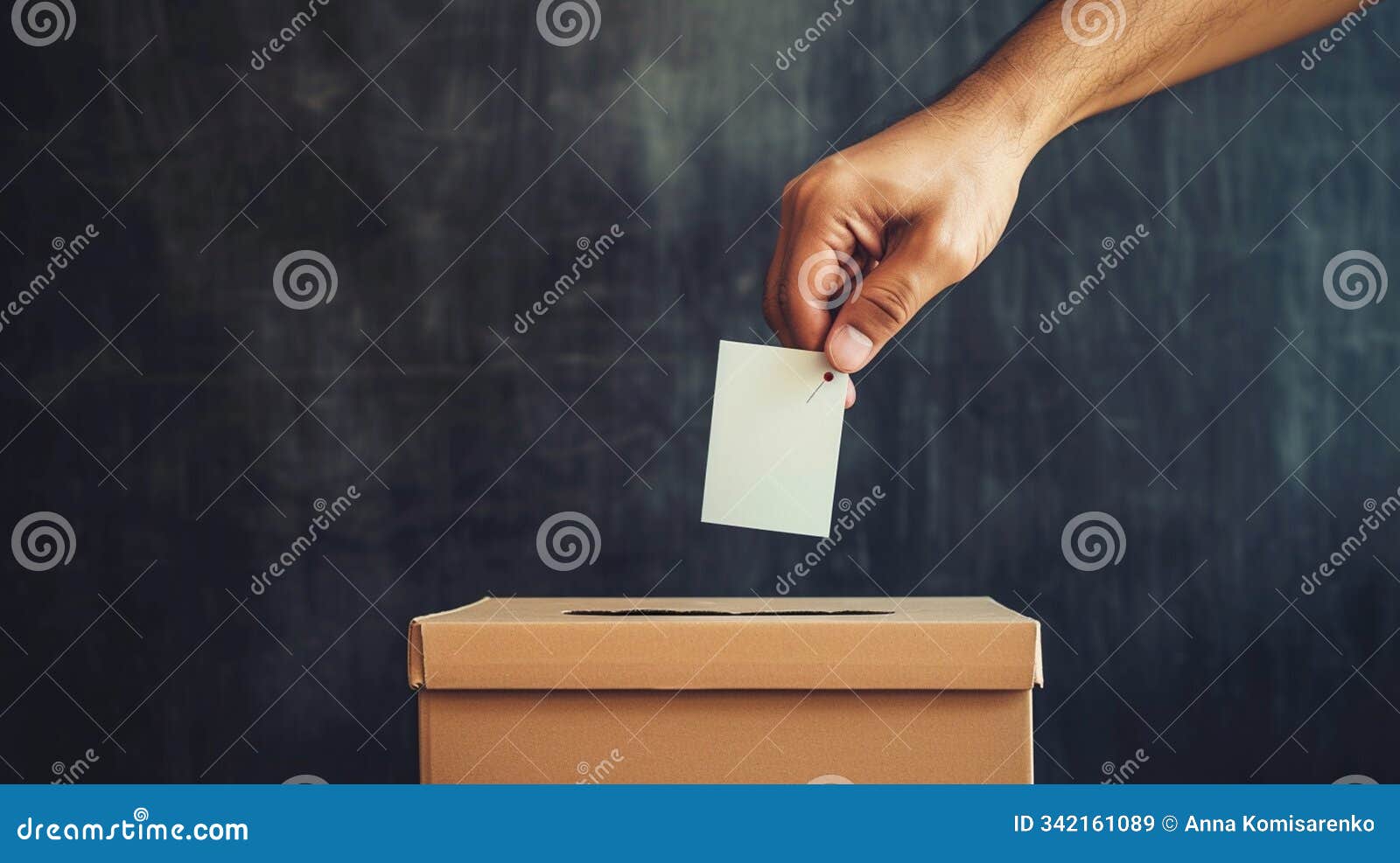 A Hand Throws a Blank Form into the Ballot Box. Anonymous Voting Stock ...