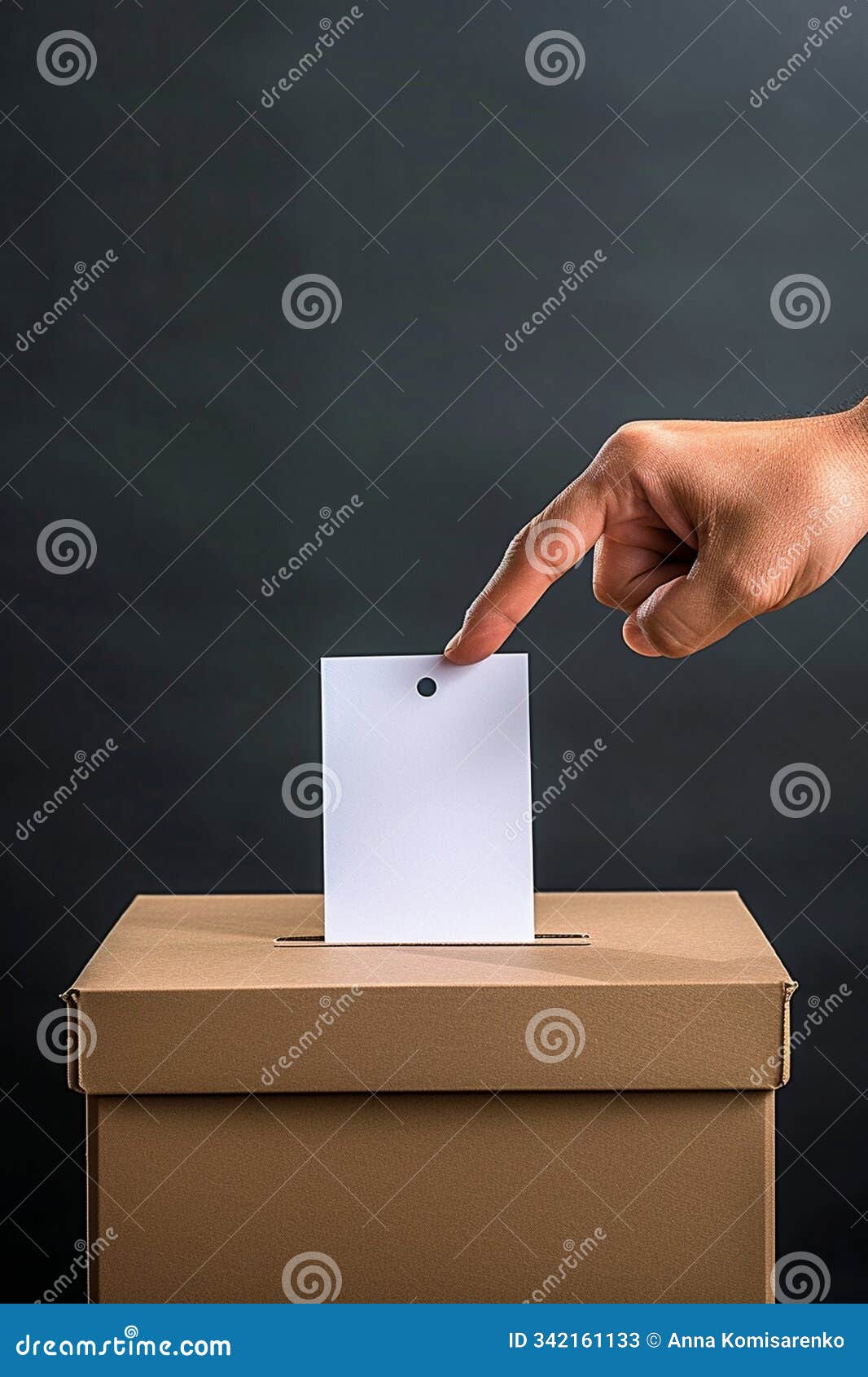 A Hand Throws a Blank Form into the Ballot Box. Anonymous Voting Stock ...