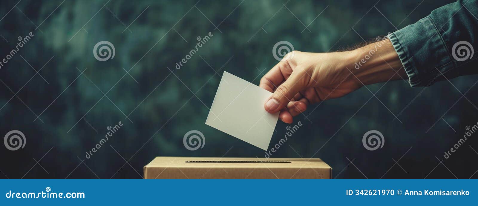 A Hand Throws a Blank Form into the Ballot Box. Anonymous Voting Stock ...