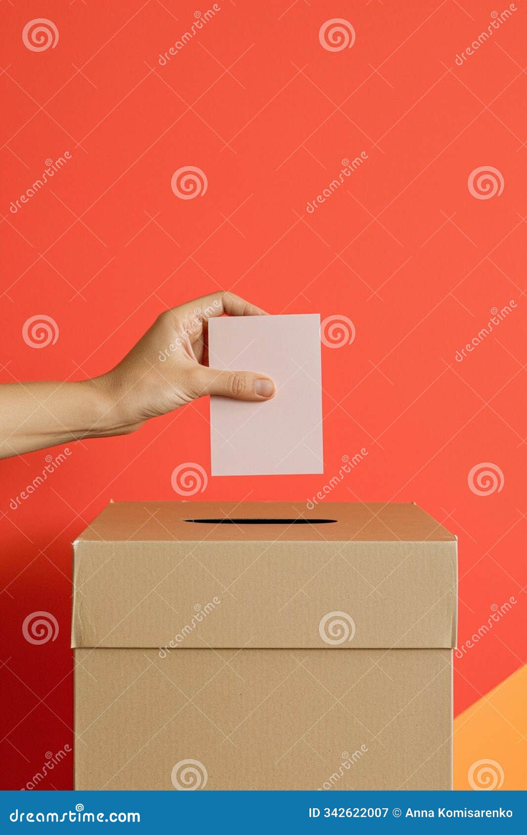 A Hand Throws a Blank Form into the Ballot Box. Anonymous Voting Stock ...