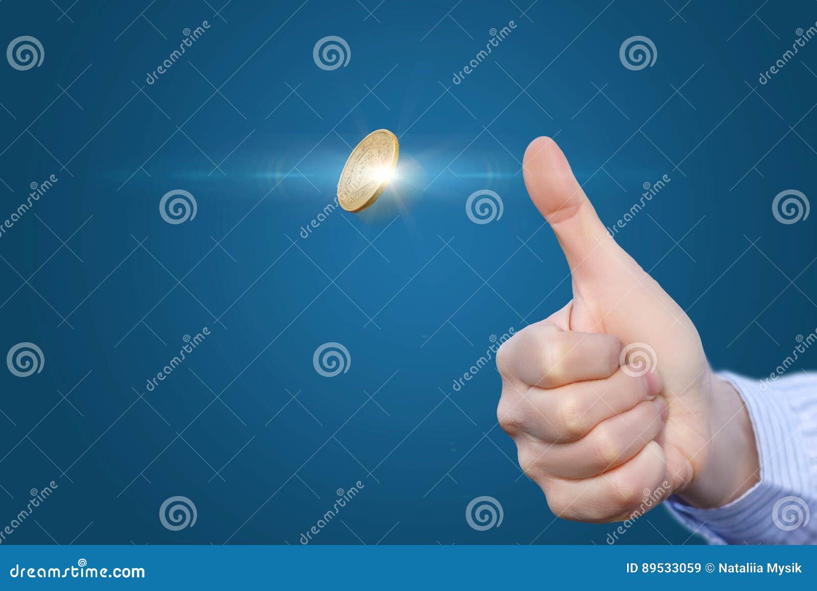 Hand throws a coin. stock image. Image of coin, chance - 89533059