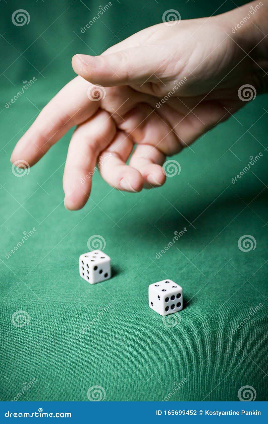 Dice in hand stock photo. Image of play, opportunity - 165699452