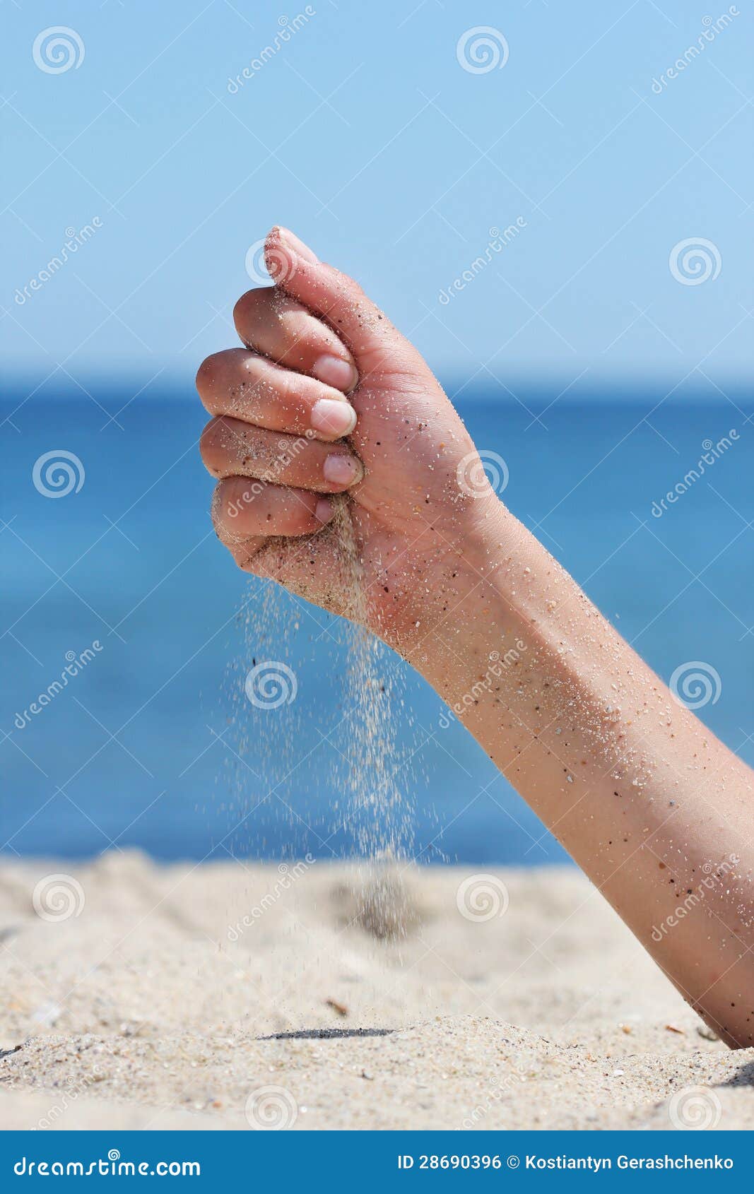 Hand throws sand stock photo. Image of edge, warm, beach - 28690396