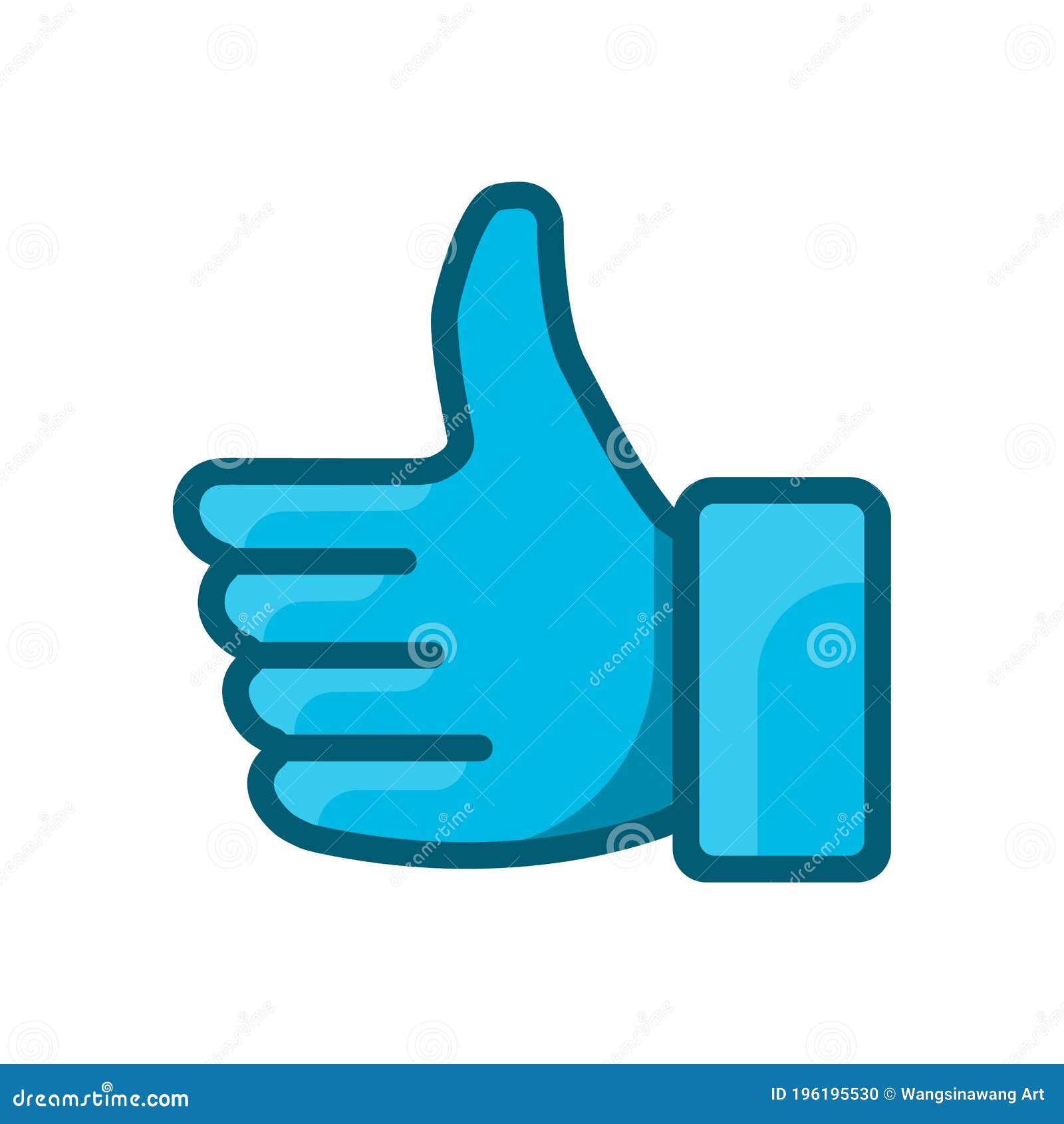 Thumb Up Blue Symbol On Black Background, 3d Rendering. Stock Image ...