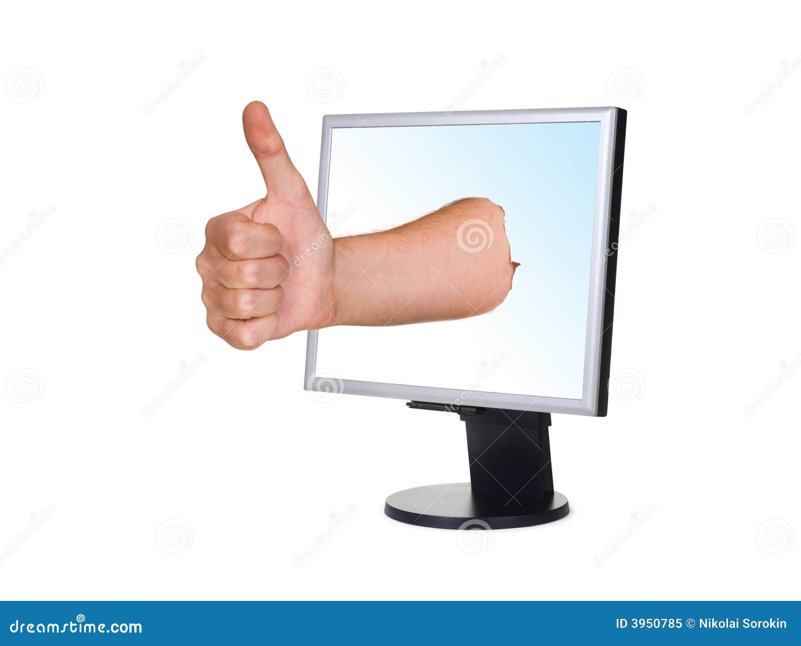 Hand With Thumb Up Through A Hole In Paper Royalty-Free Stock Photo ...