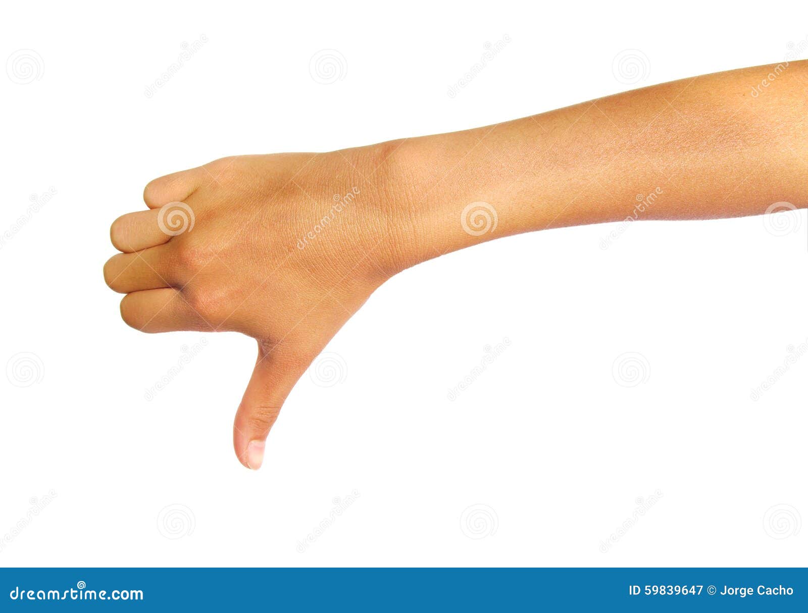 Hand Thumb Down Isolated on a White Background Stock Image - Image of ...