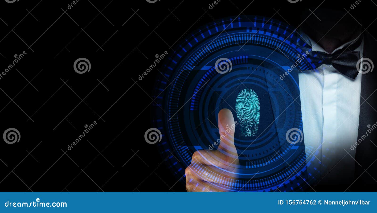 Hand Thumb Finger Print Security System Log in Stock Photo - Image of ...