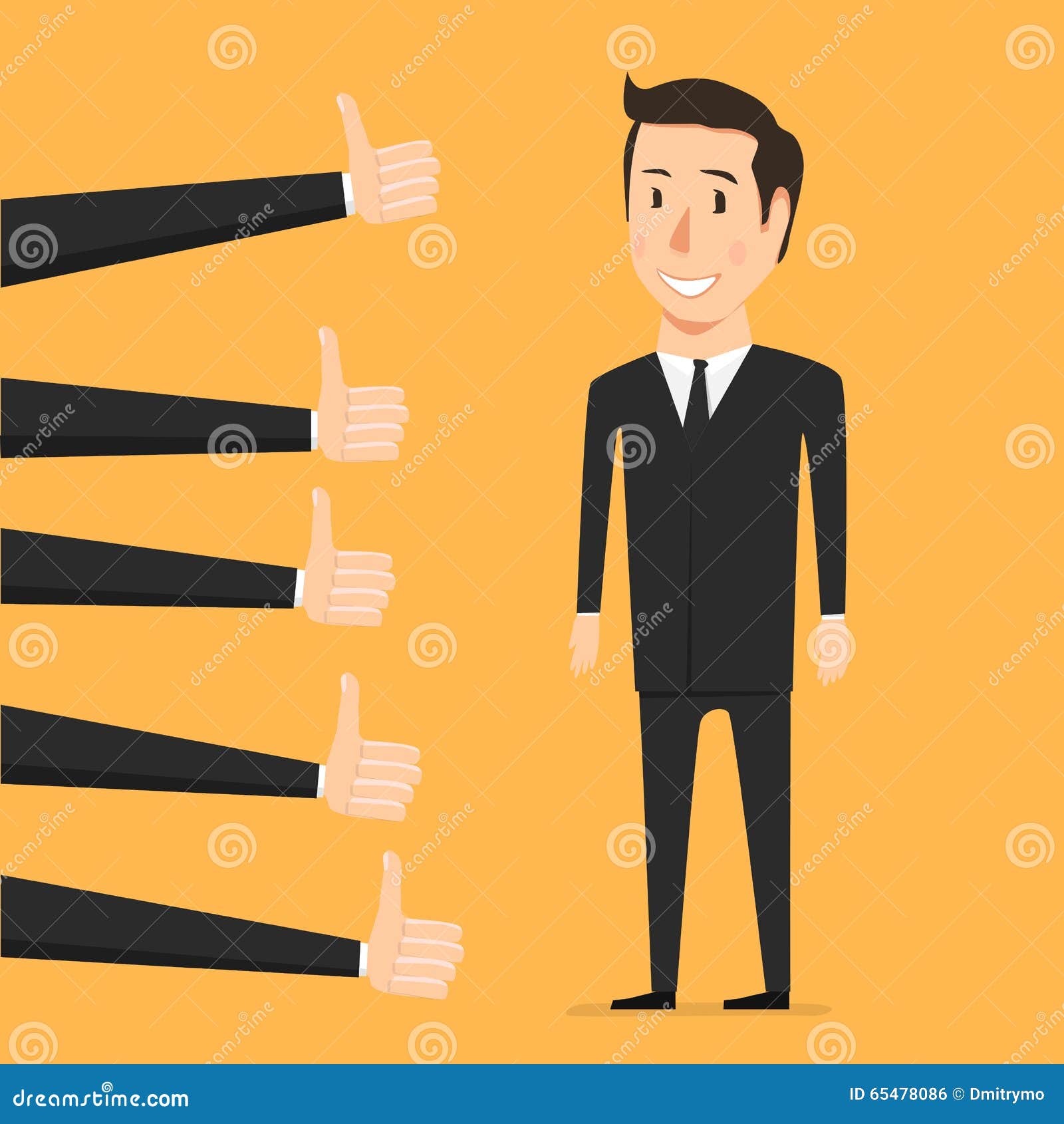 Hand with Thumb Up. Approval Person Stock Vector - Illustration of ...