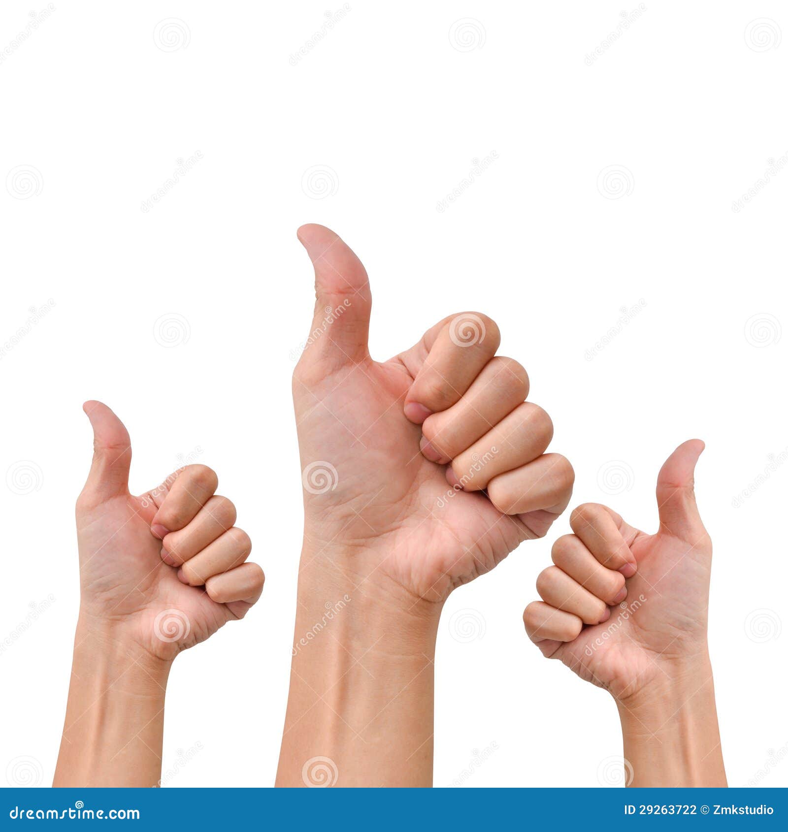 Hand with Thumb Up on White Background Stock Photo - Image of ring ...
